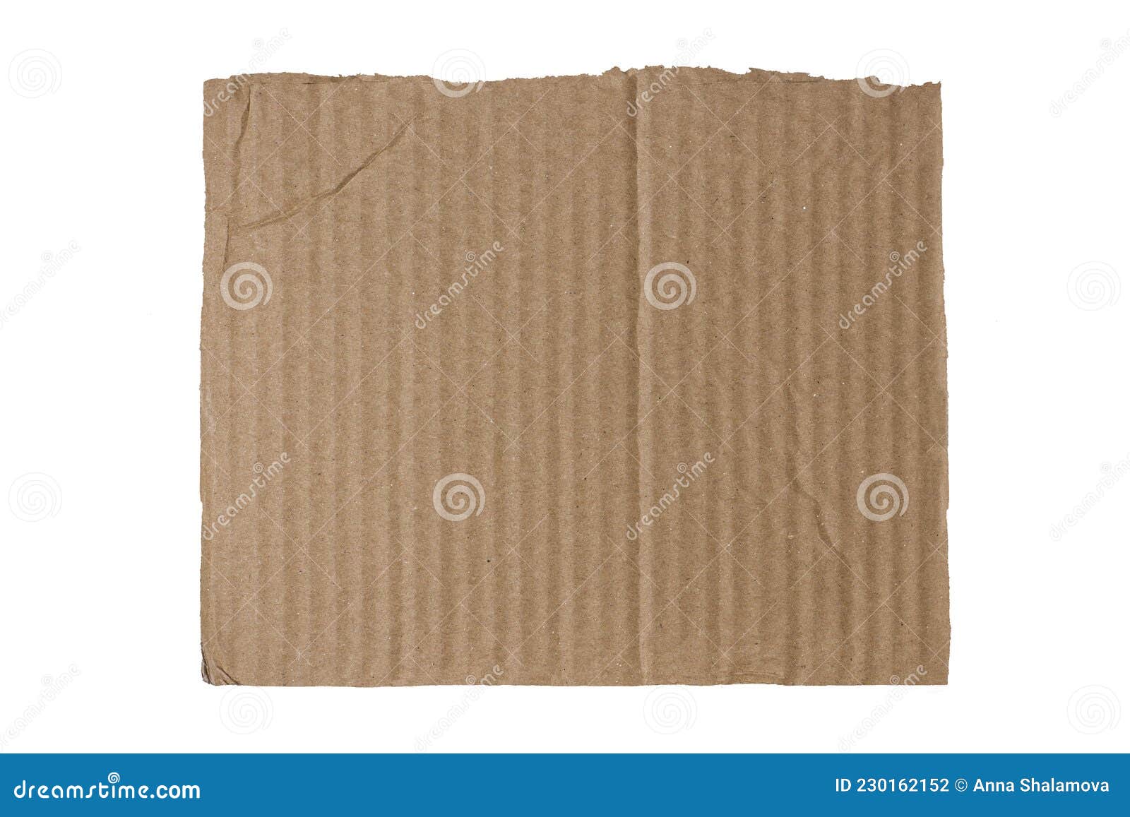 Piece of Crumpled Cardboard on White Background Stock Photo - Image of ...