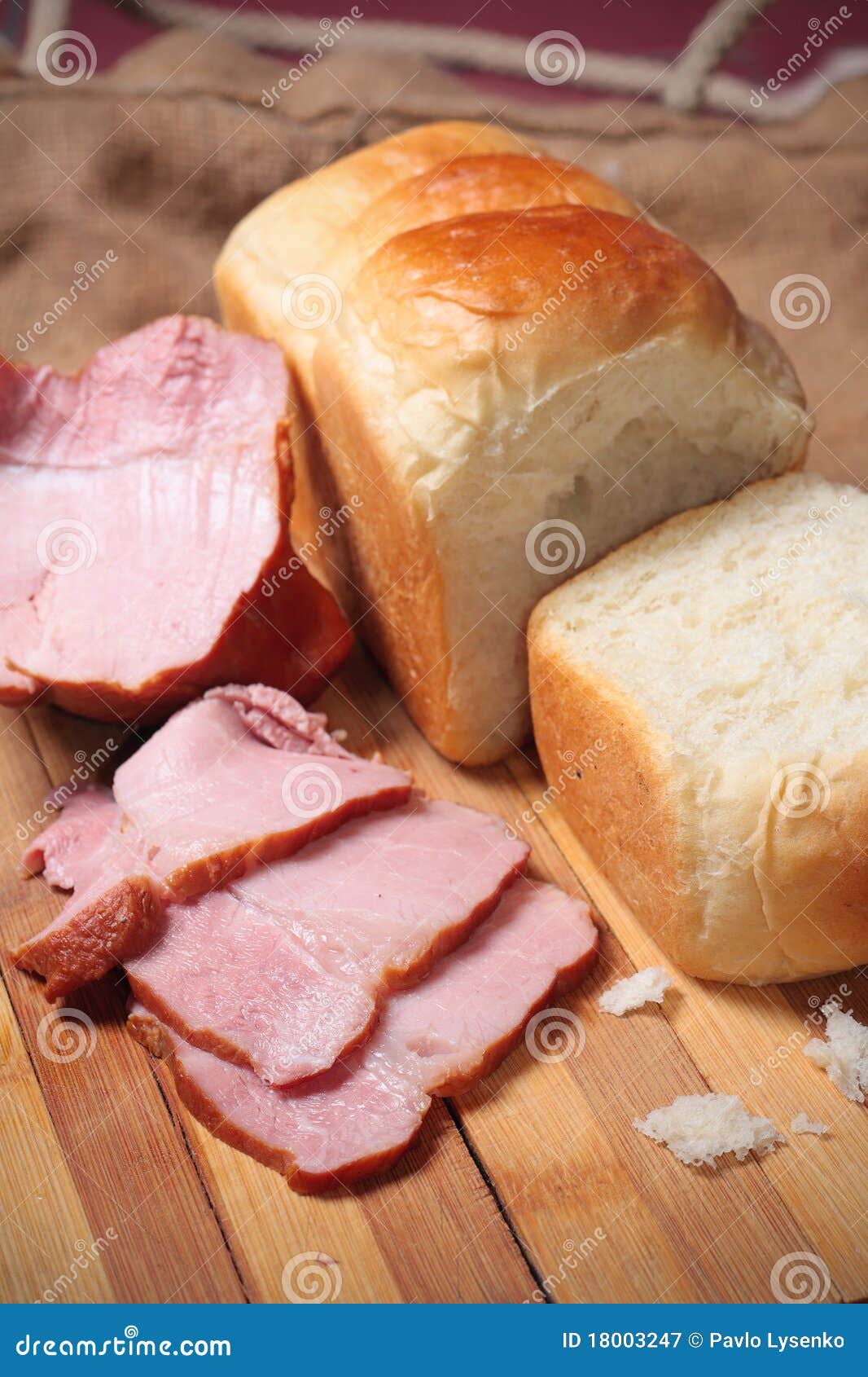 A Piece of Delicious Ham and Bread Stock Image - Image of slice, bread ...