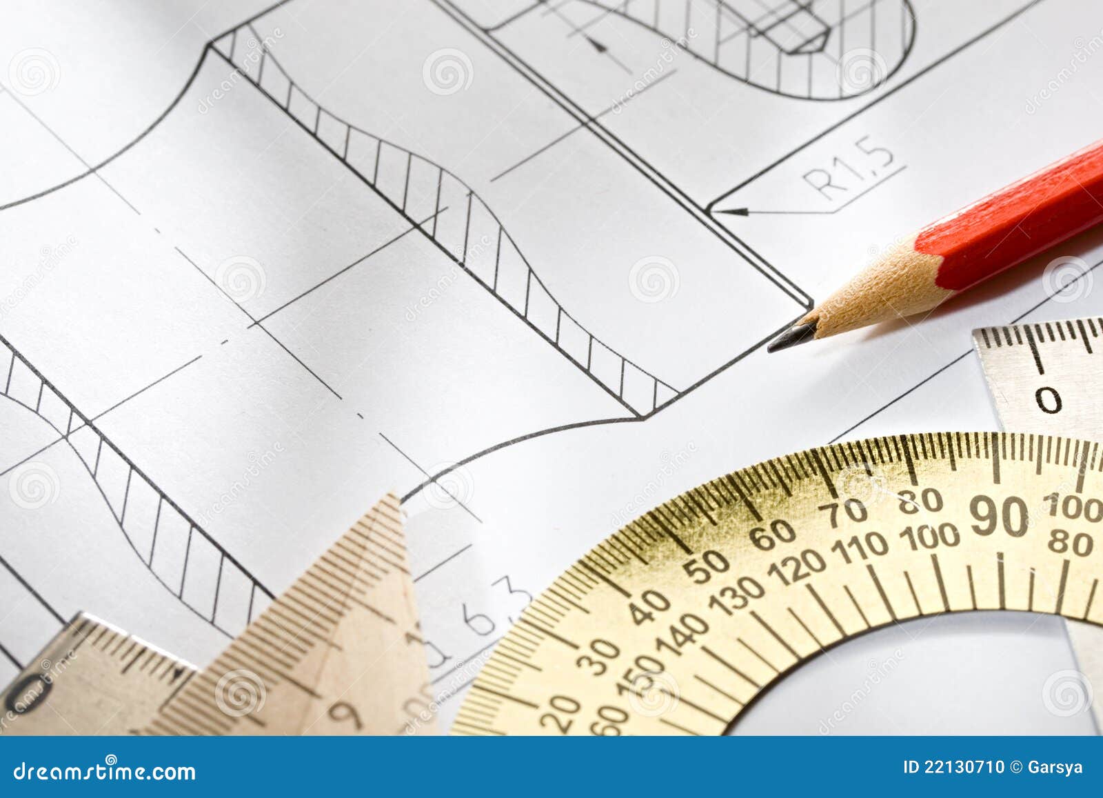 A piece of draft stock photo. Image of project, pencil - 22130710