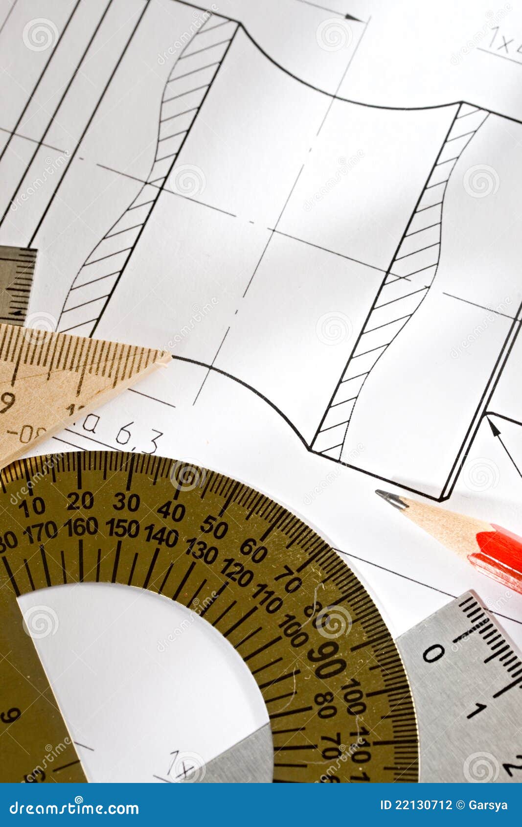 Piece of draft stock photo. Image of graphic, ruler, equipment - 22130712