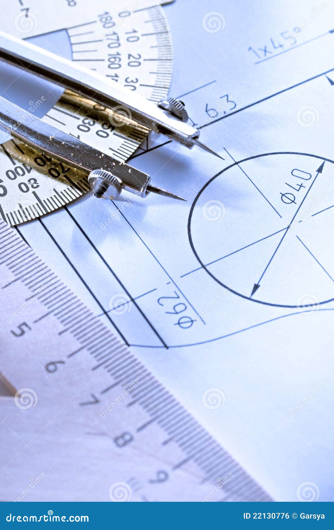 A piece of draft stock photo. Image of office, delineation - 22130776