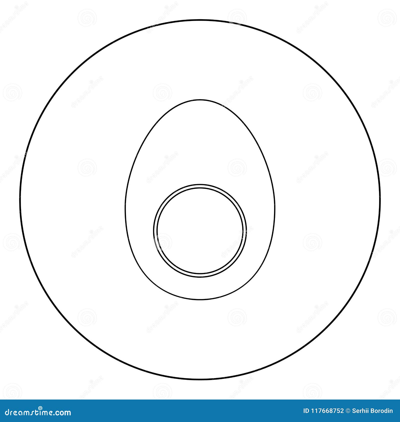 Piece Egg Black Icon in Circle Vector Illustration Isolated . Stock ...