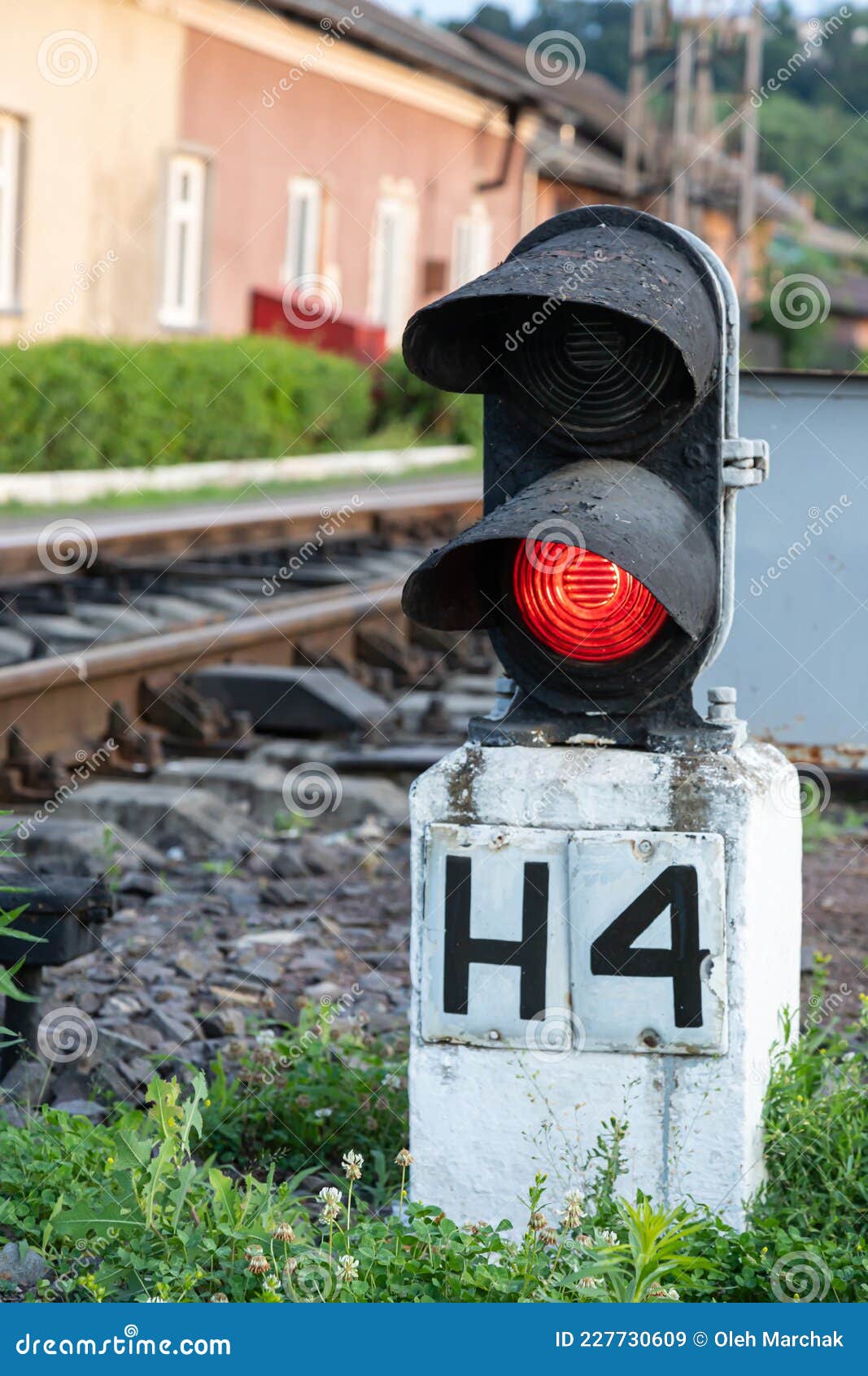 Piece of Equipment Shining a Red Light Next To the Train Stock Image ...