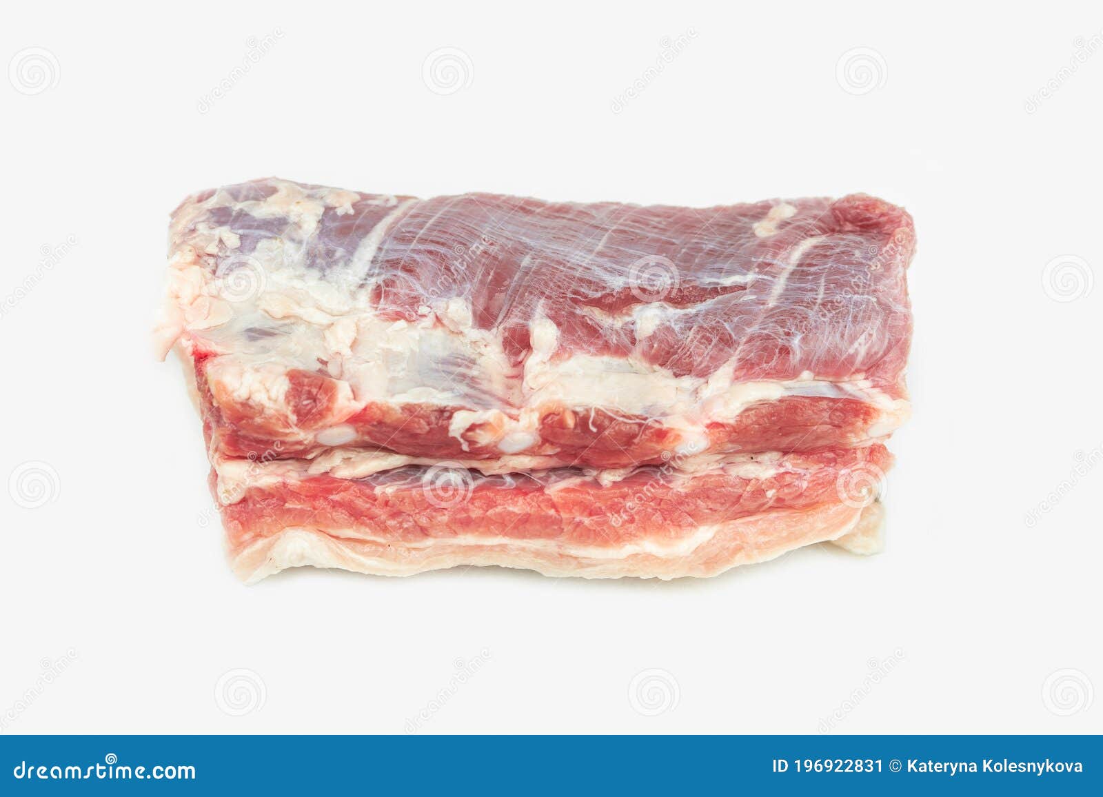 Piece of Fat Pork Ribs, Raw Meat, Isolated on White Stock Image - Image ...