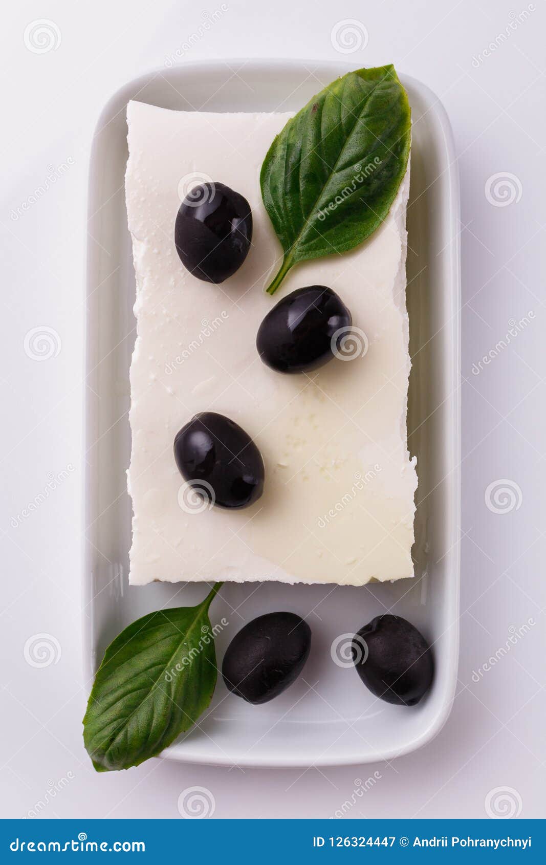 A Piece of Feta Cheese on a White Background Stock Image - Image of ...
