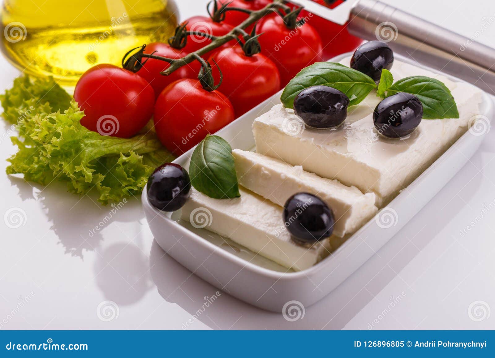 A Piece of Feta Cheese on a White Background Stock Image - Image of ...