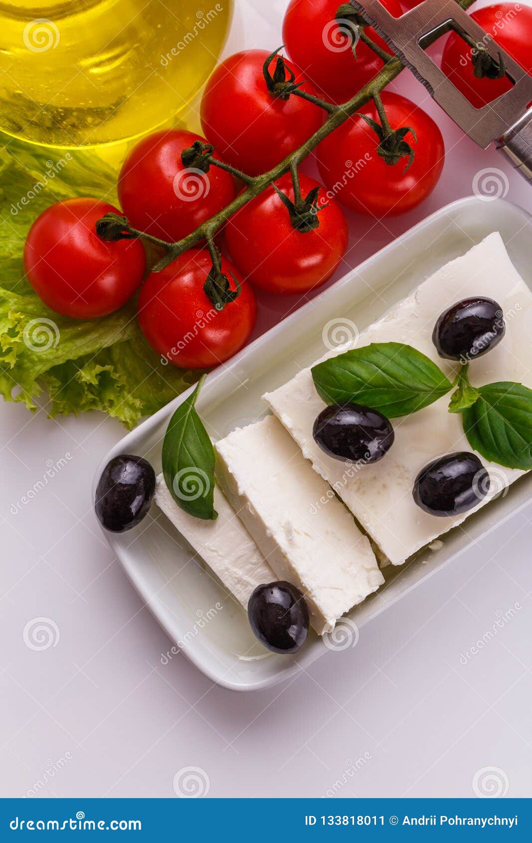 A Piece of Feta Cheese on a White Background Stock Image - Image of ...