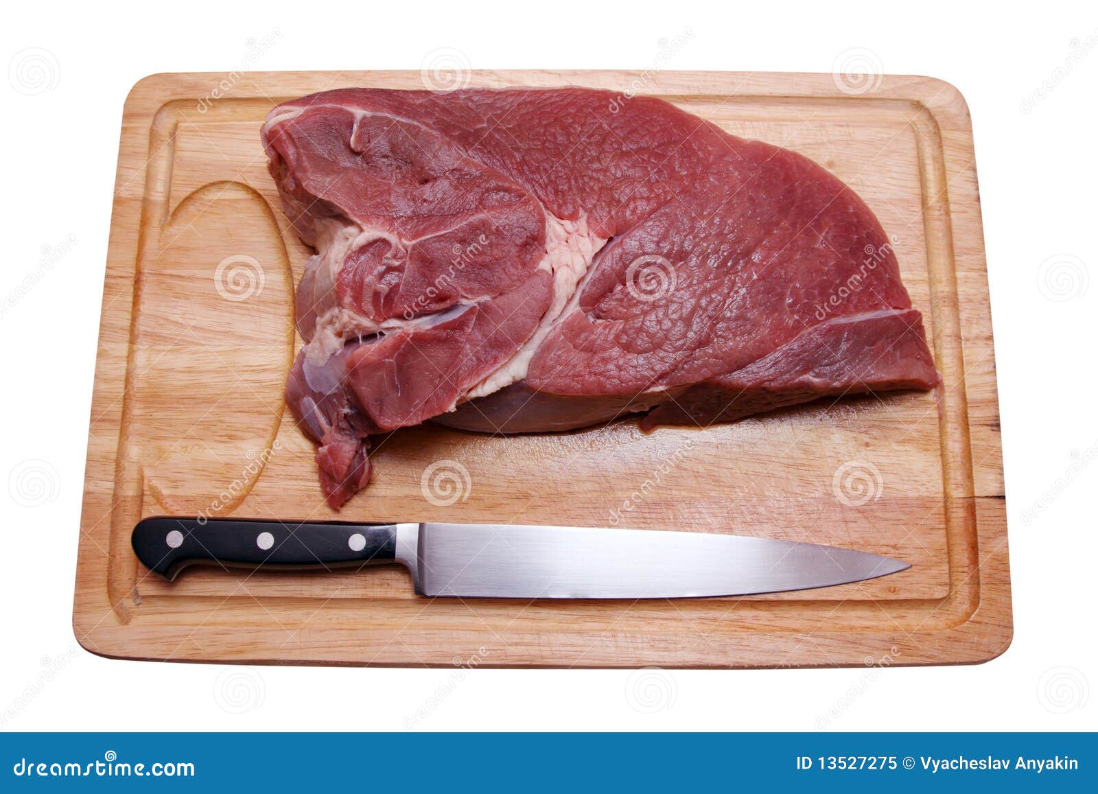 Piece of Fresh Beef on a Chopping Board Stock Image - Image of meat ...