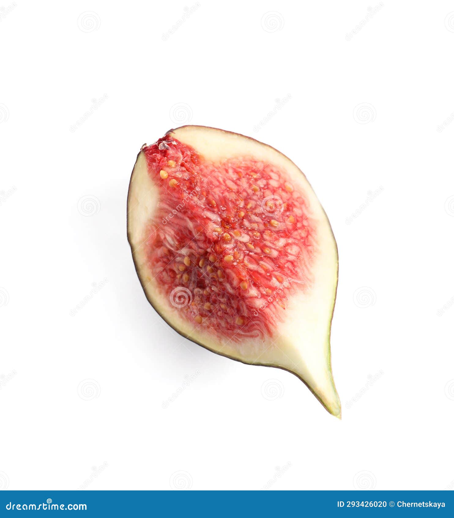 Piece of Fresh Fig Isolated on White, Top View Stock Photo - Image of ...