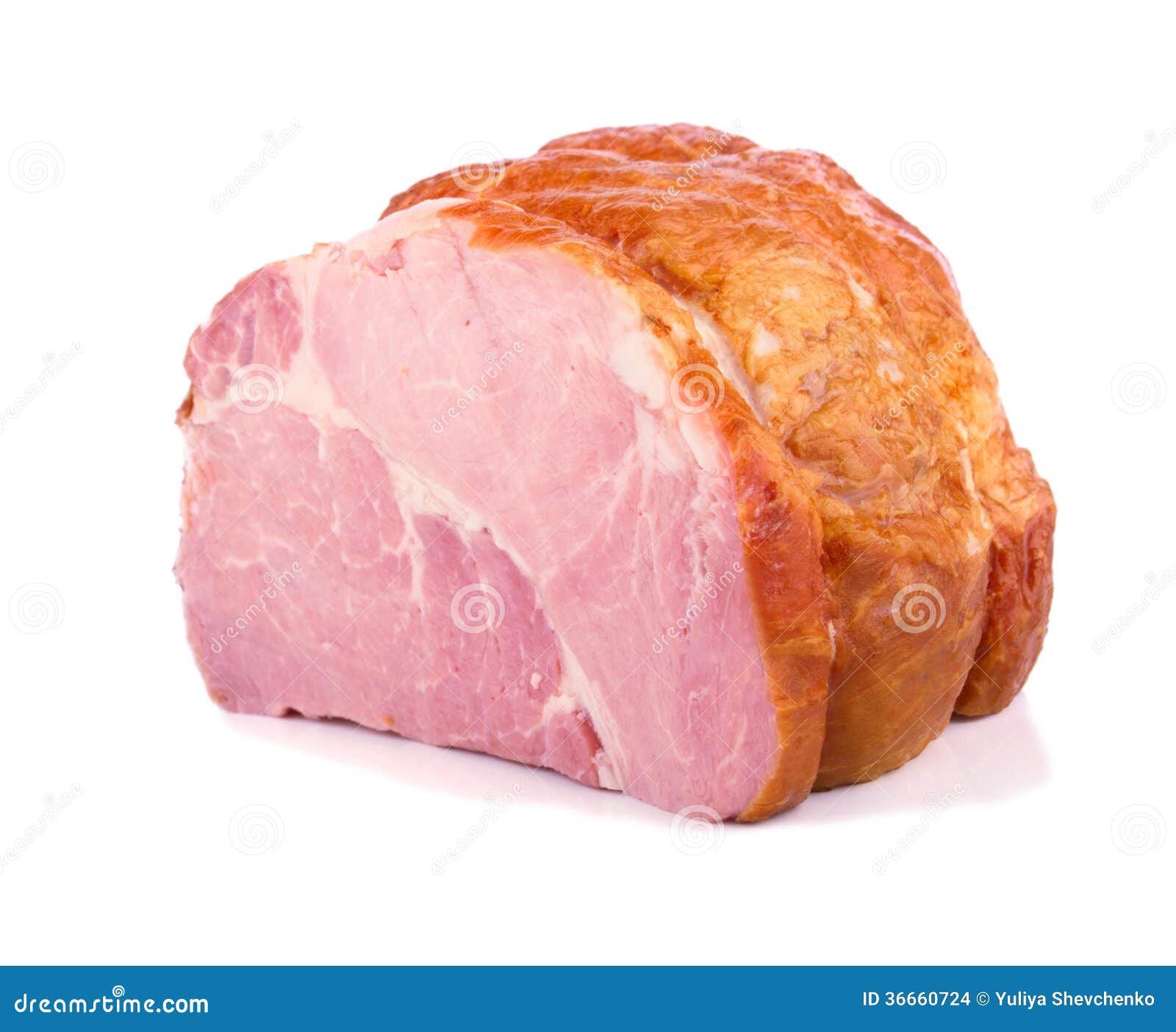 The piece of fresh ham stock photo. Image of smoked, studio - 36660724