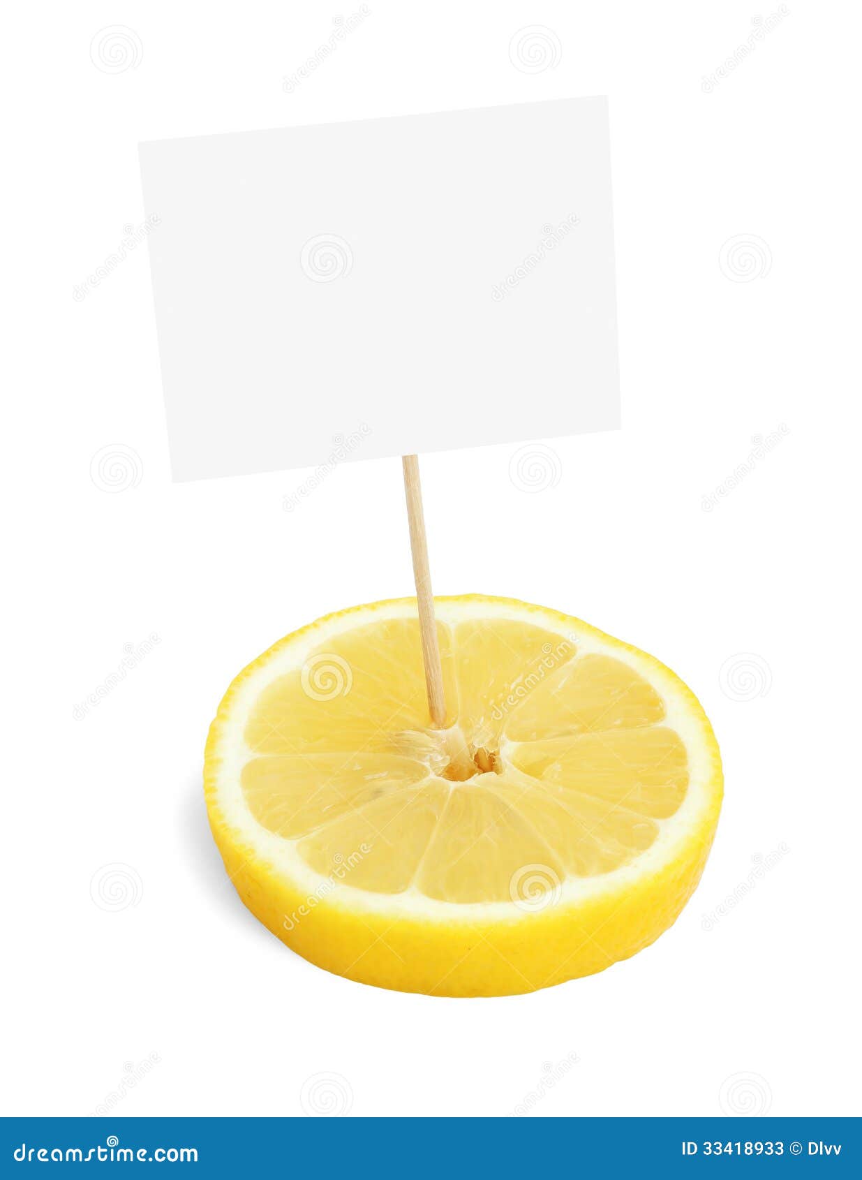 Piece of a Fresh Lemon with Blank Cardboard Information Tag Stock Image ...