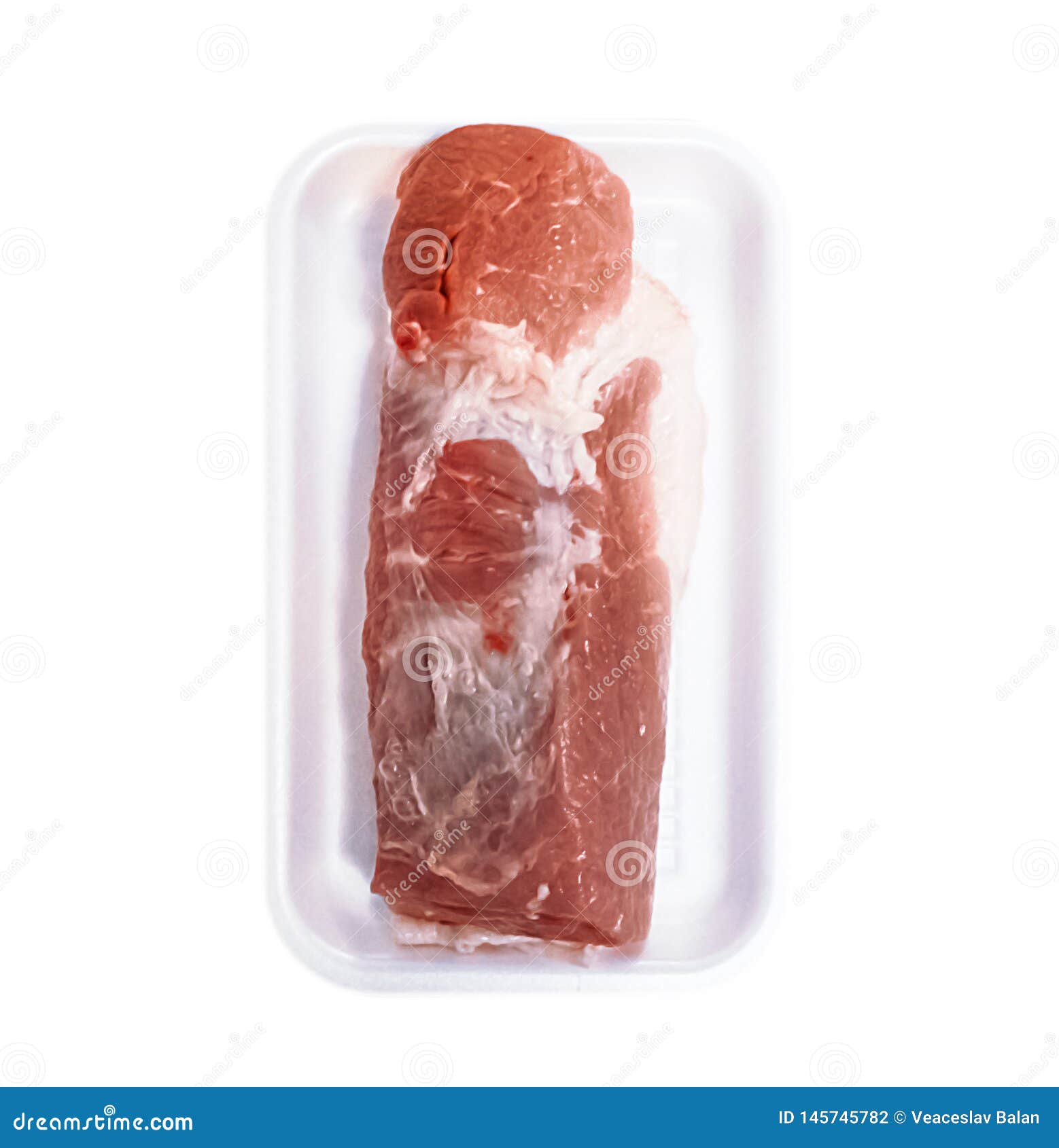 A Piece of Fresh Meat on a Pallet Stock Photo - Image of leaf, food ...