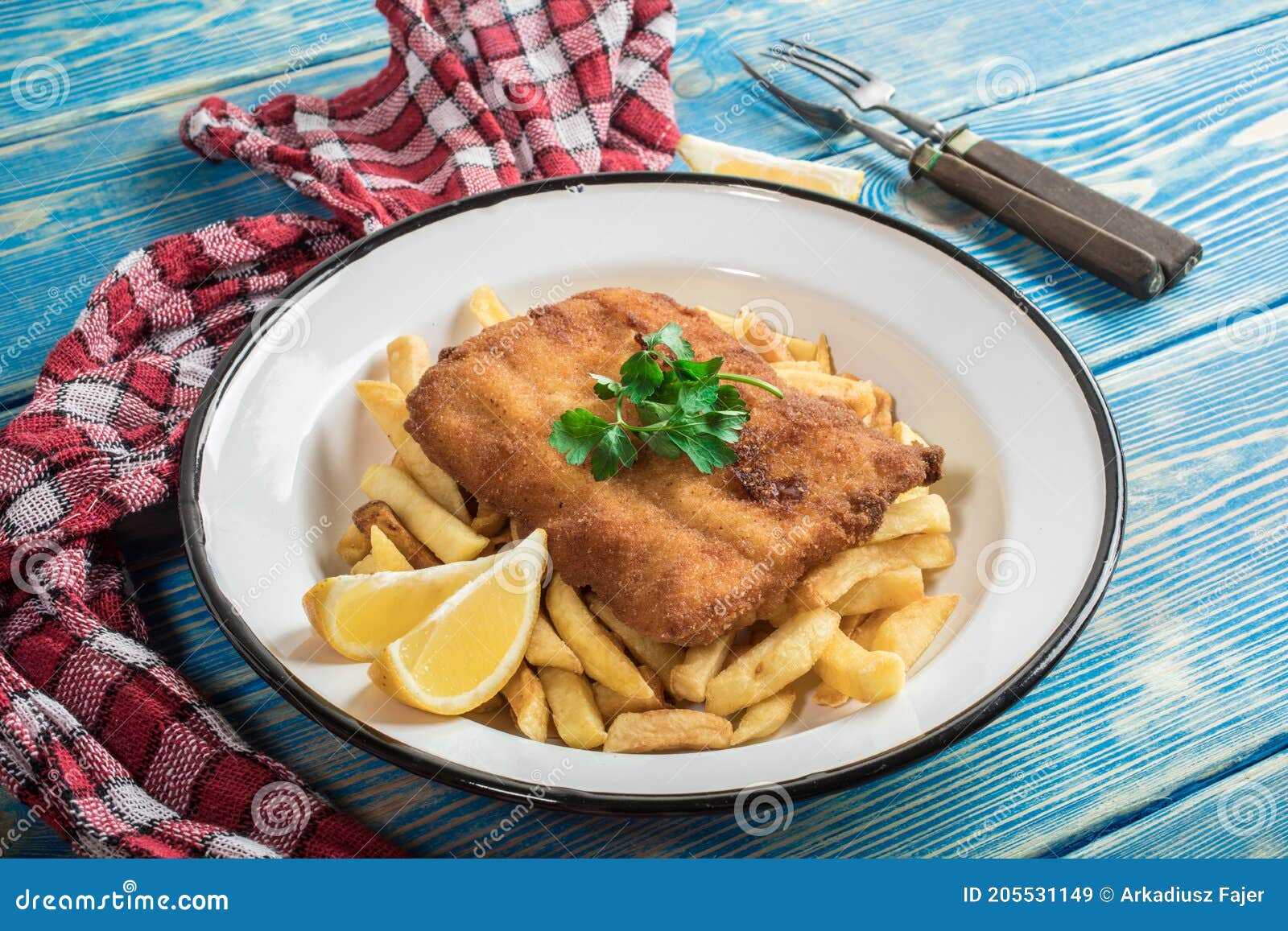 A Piece of Fried Cod with Fries. Stock Image - Image of chips, meal ...