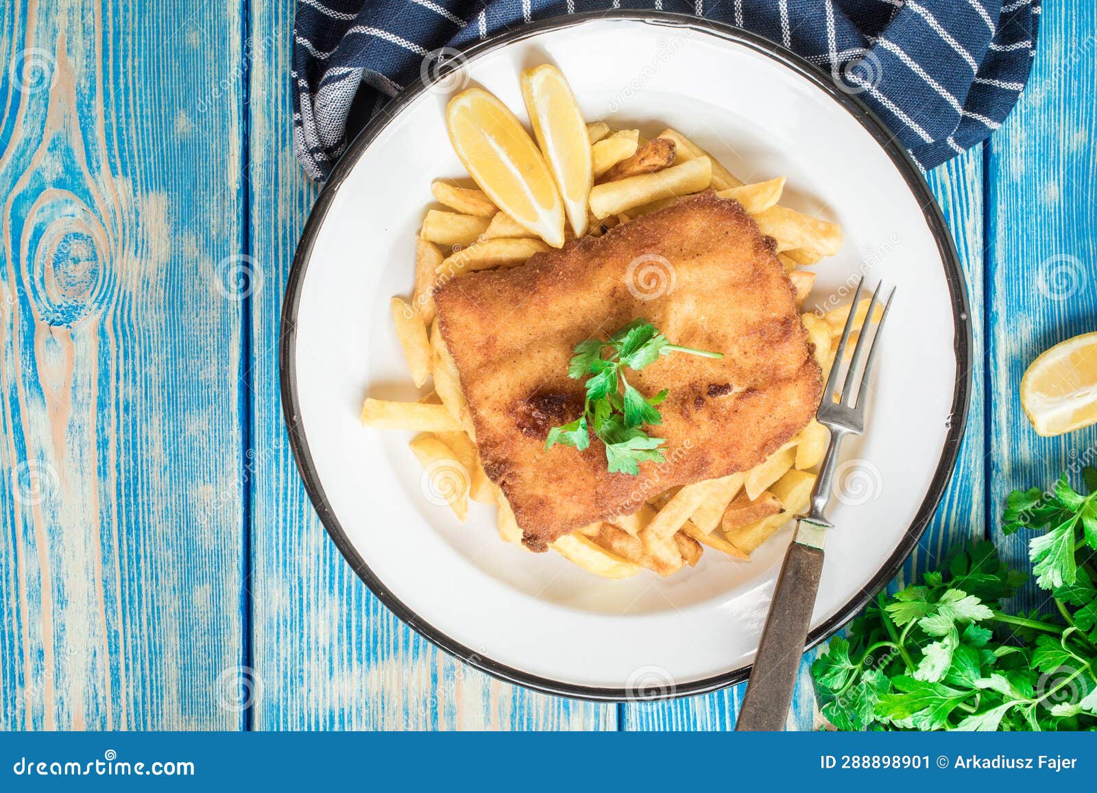 A Piece of Fried Cod with Fries Stock Image - Image of chips, cooked ...