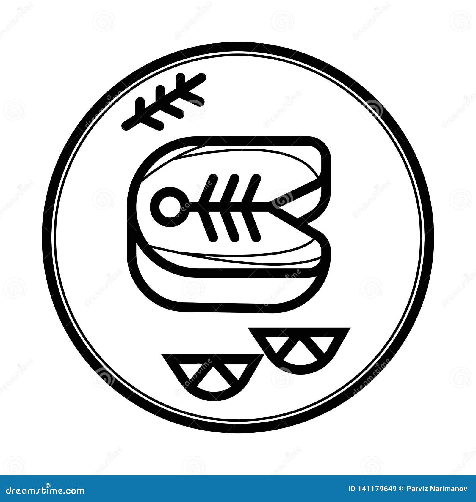 Piece of fried fish icon stock illustration. Illustration of dining ...