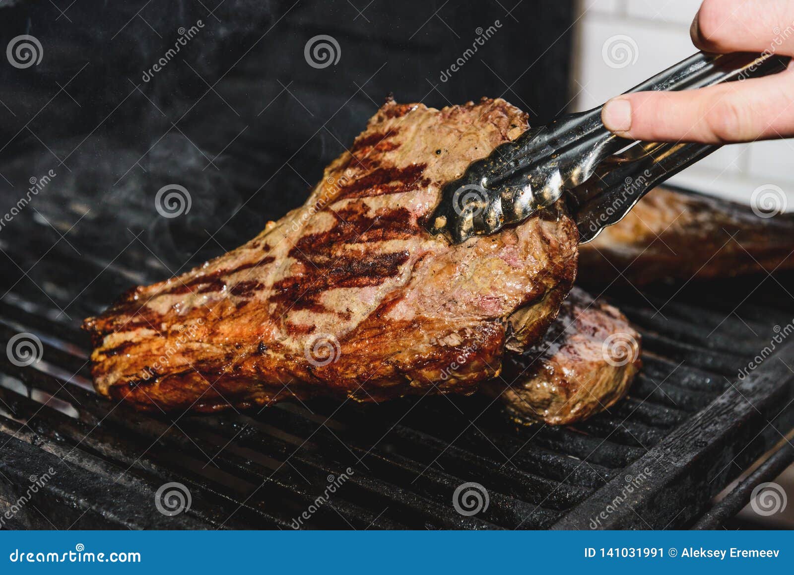 A Piece of Fried Meat in the Hands Stock Image - Image of meat, frame ...