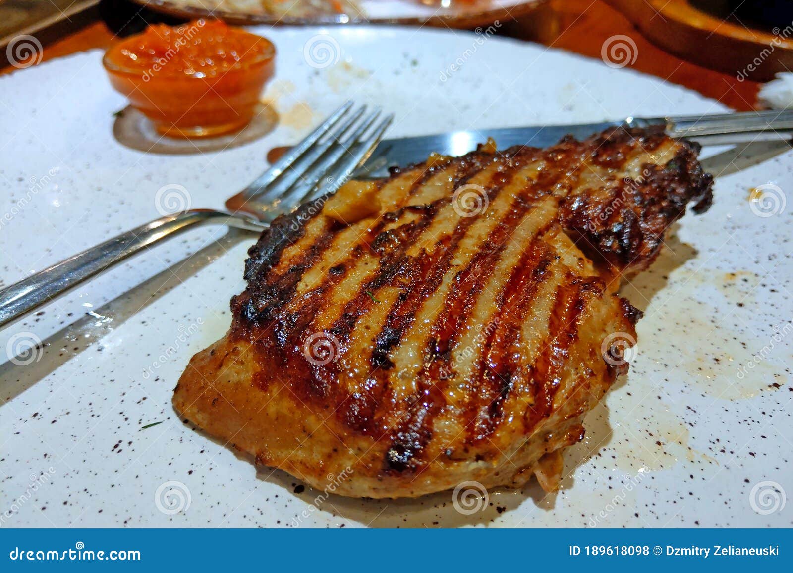 A Piece of Fried Small Meat on a Plate Stock Photo - Image of small ...
