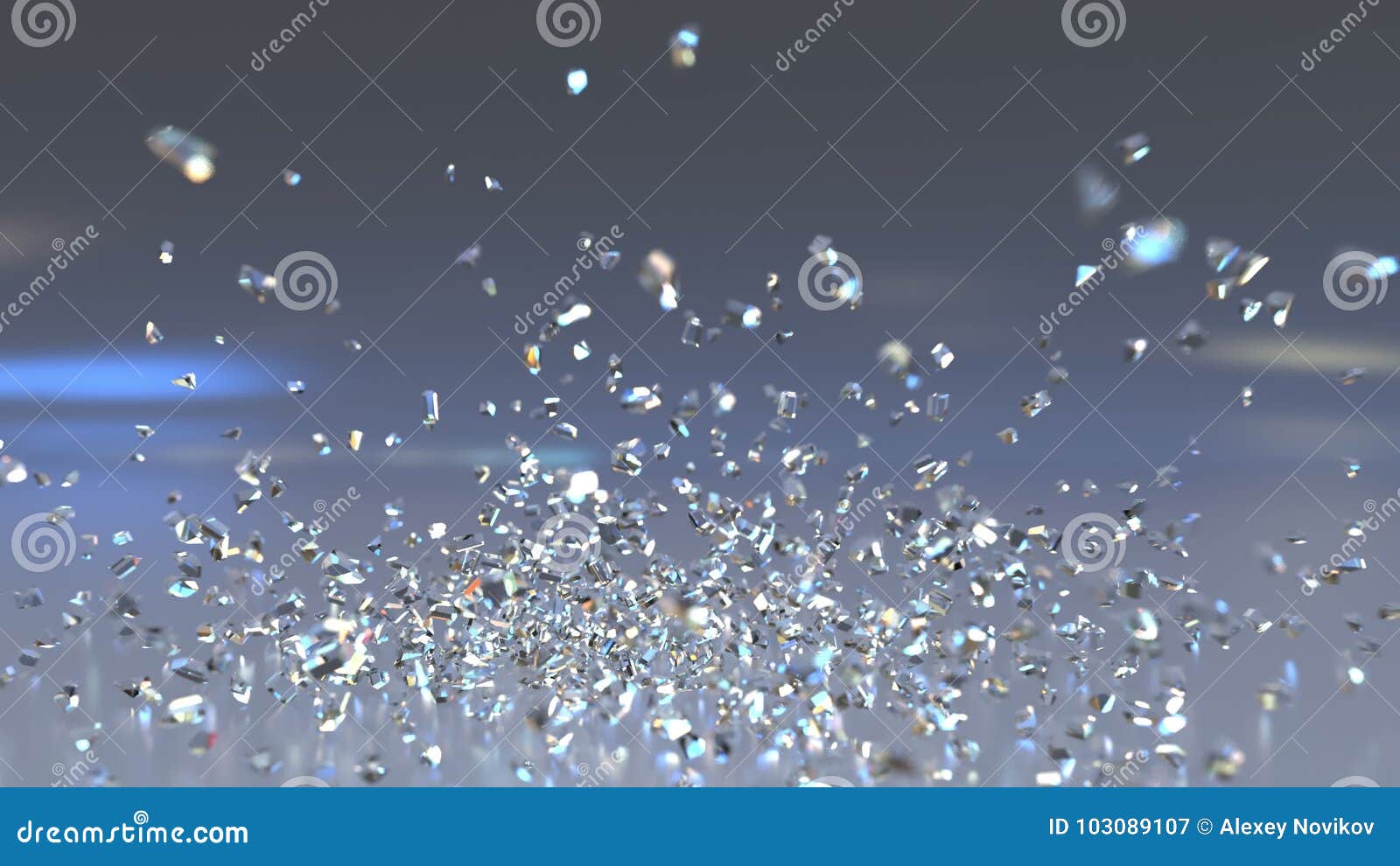 Piece of Glass Falling and Shattering. 3D Rendering Stock Image - Image ...