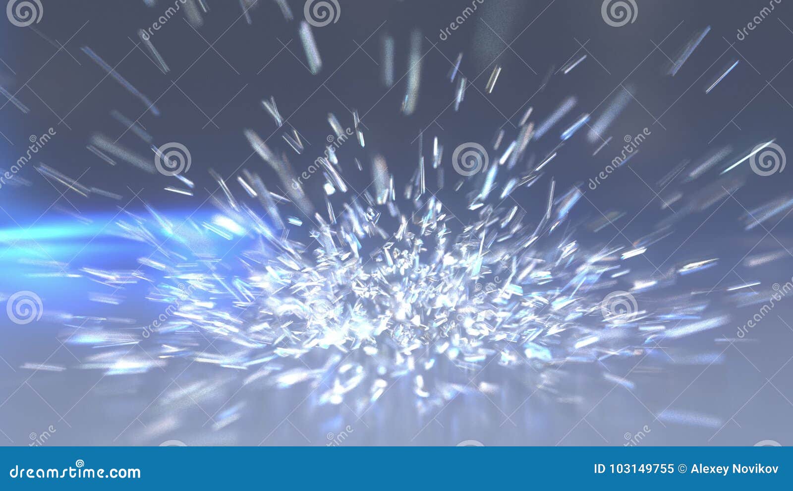 Piece of Glass Falling and Shattering. 3D Rendering Stock Illustration ...