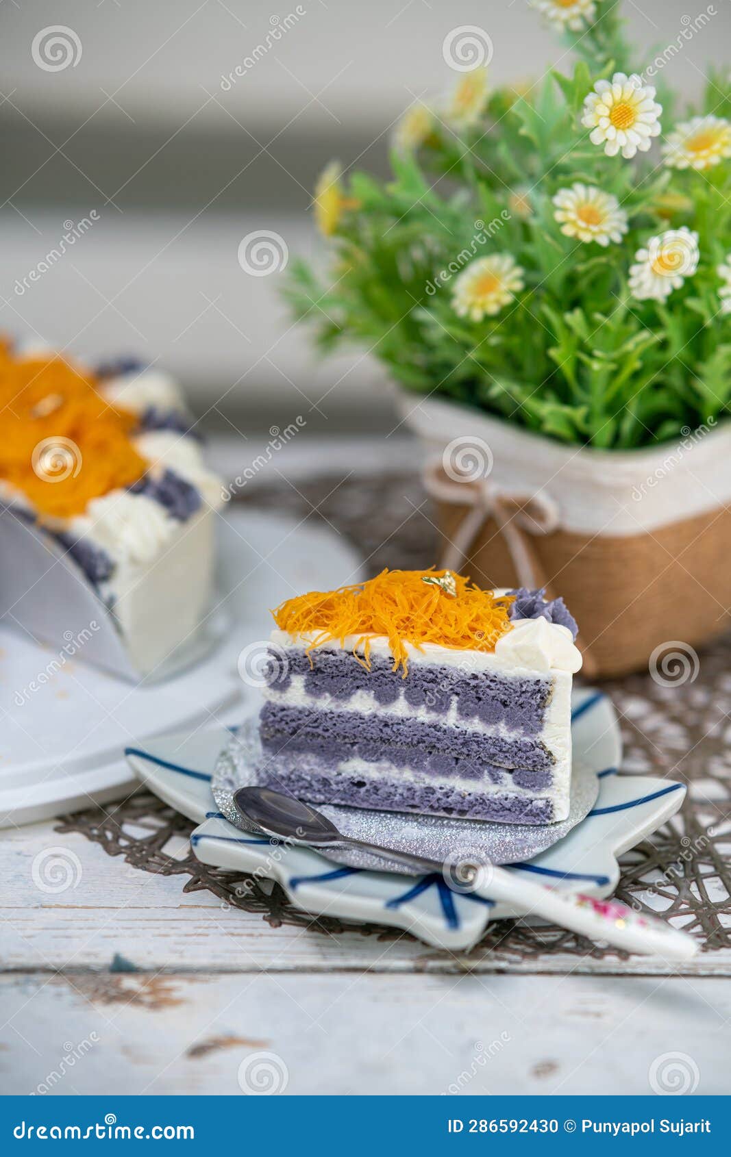 Golden thread taro cake stock photo. Image of traditional - 286592430