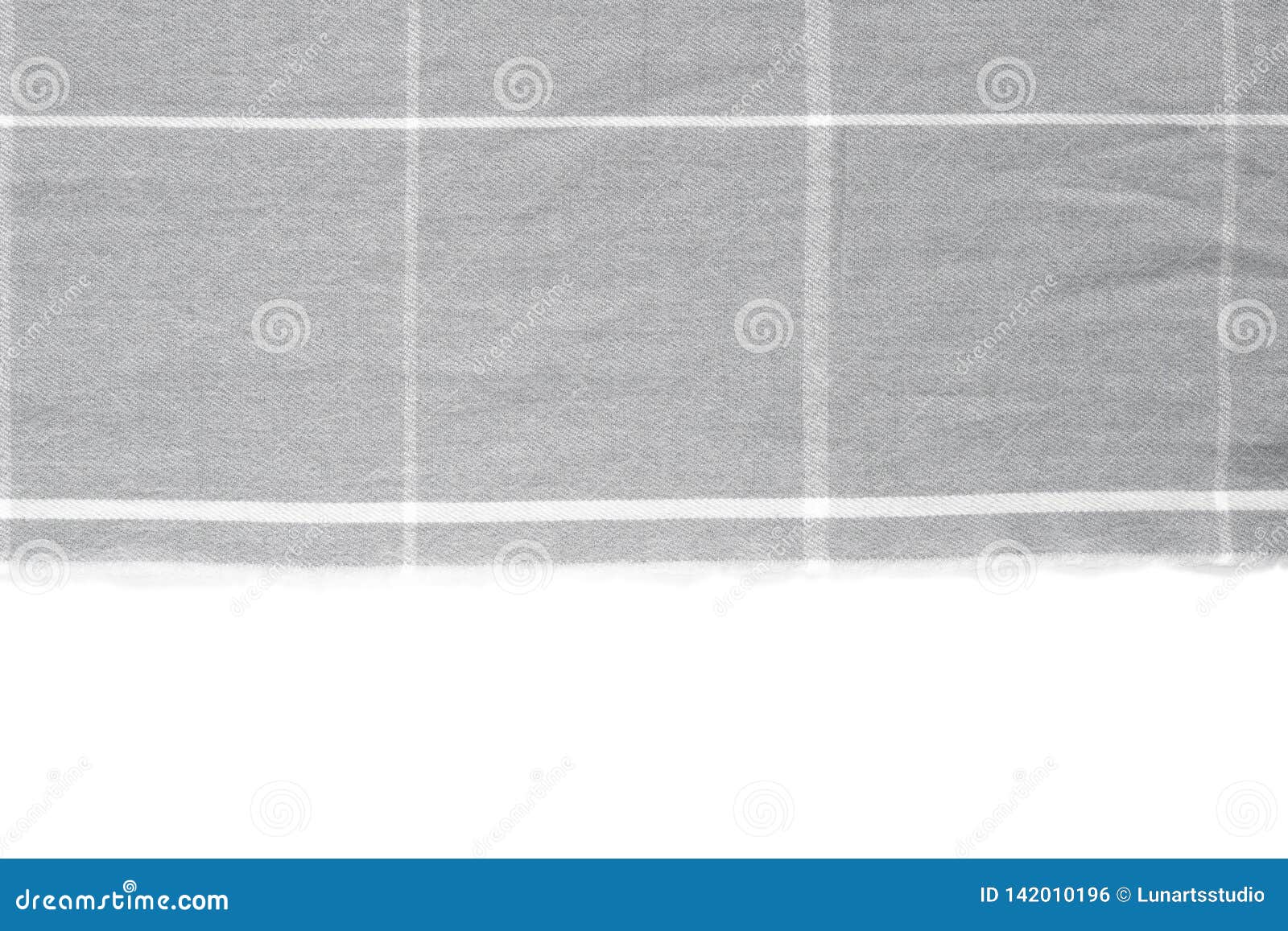 A Piece of Gray Checked Fabric is Isolated on a White Background with ...