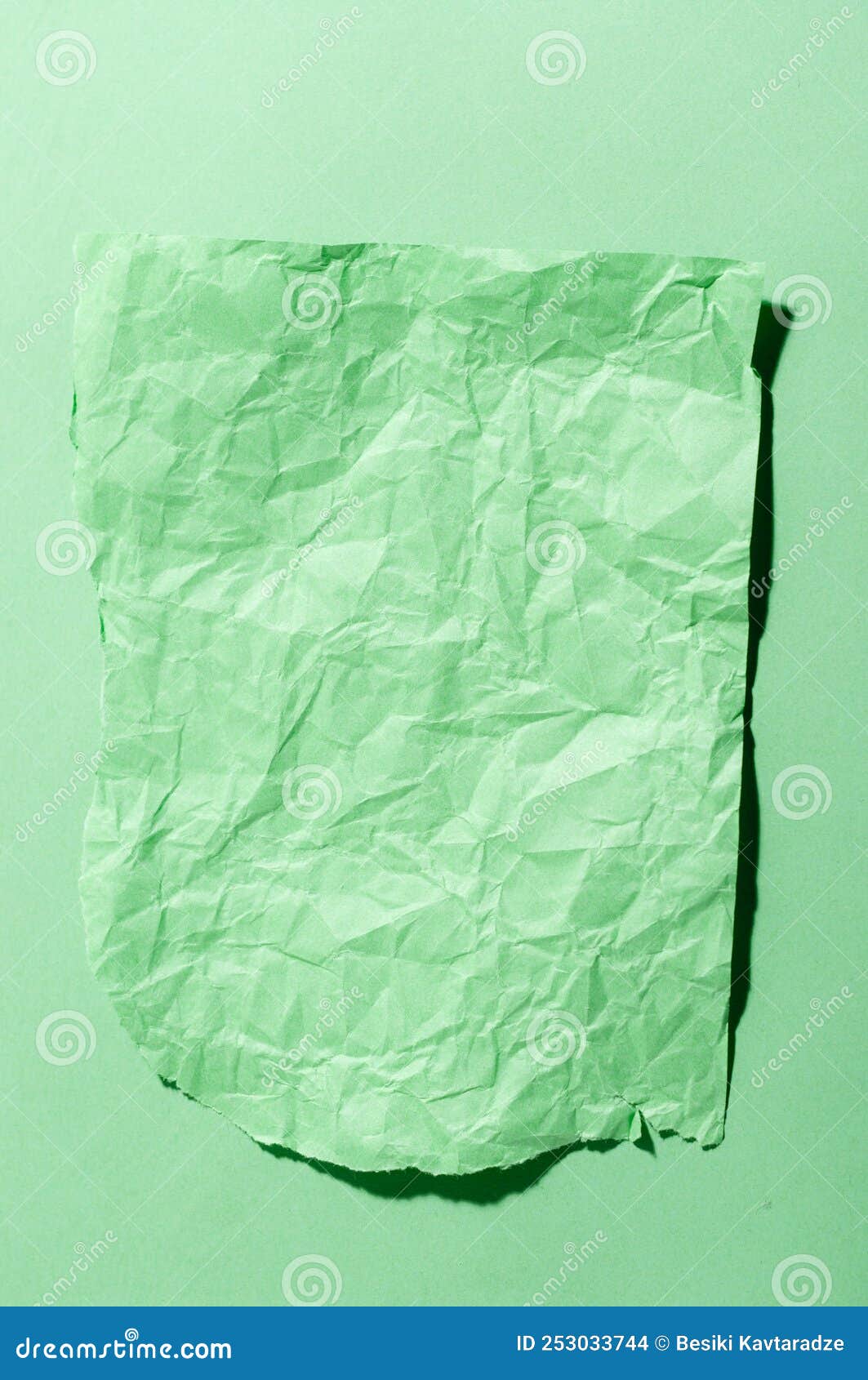 Piece of Green Cumpled Paper Stock Photo - Image of pattern, concept ...