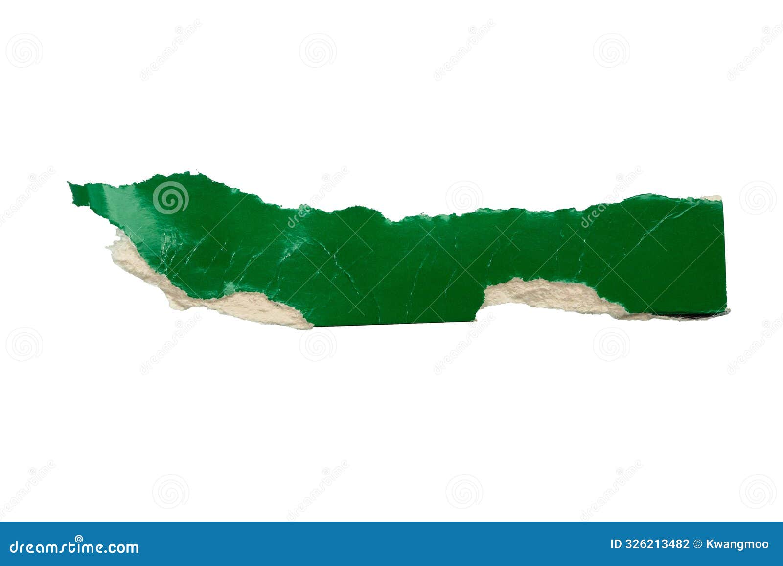 Piece of Green Paper Tear Isolated on White Stock Photo - Image of note ...