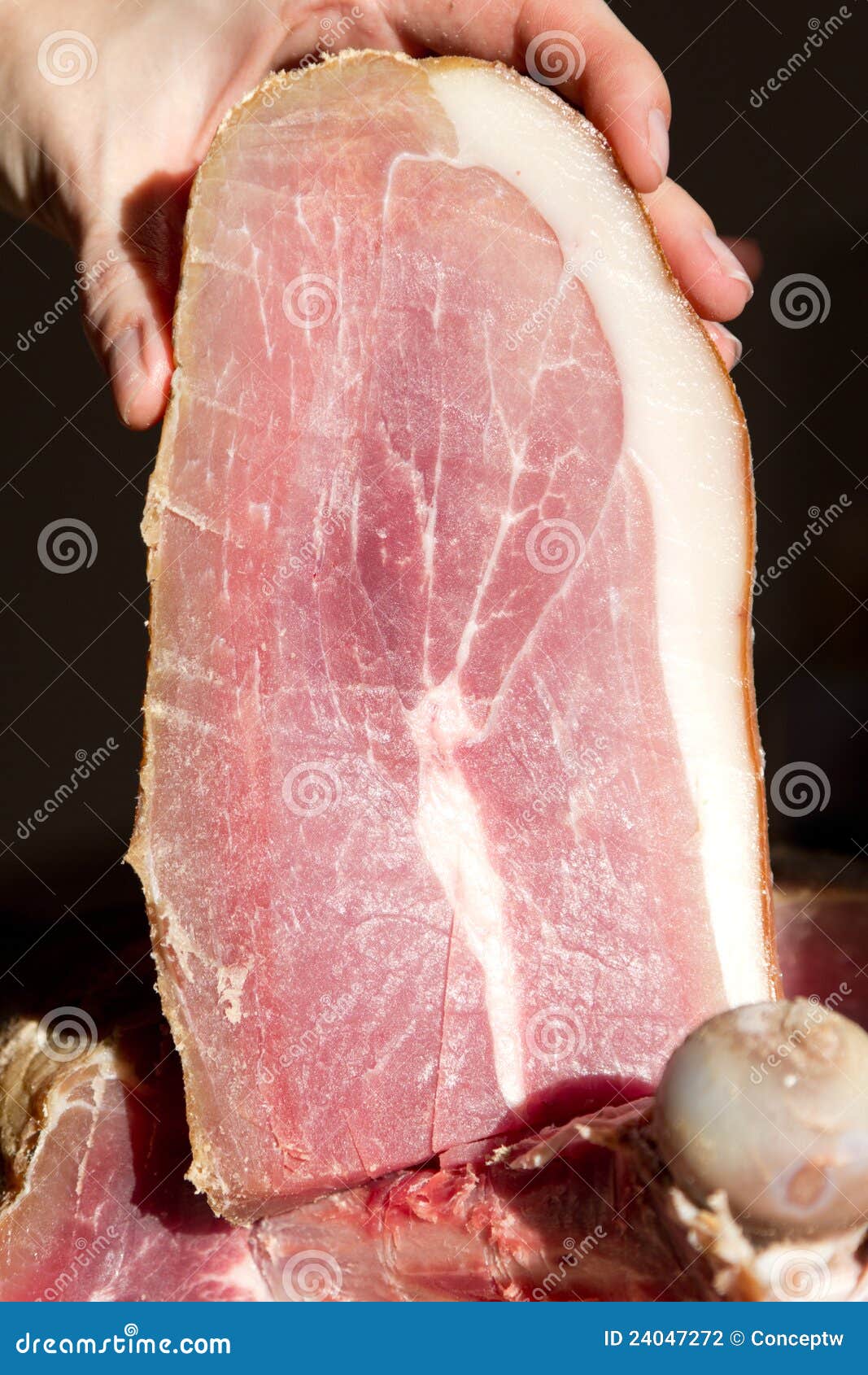 A piece of ham stock photo. Image of delicious, slice - 24047272