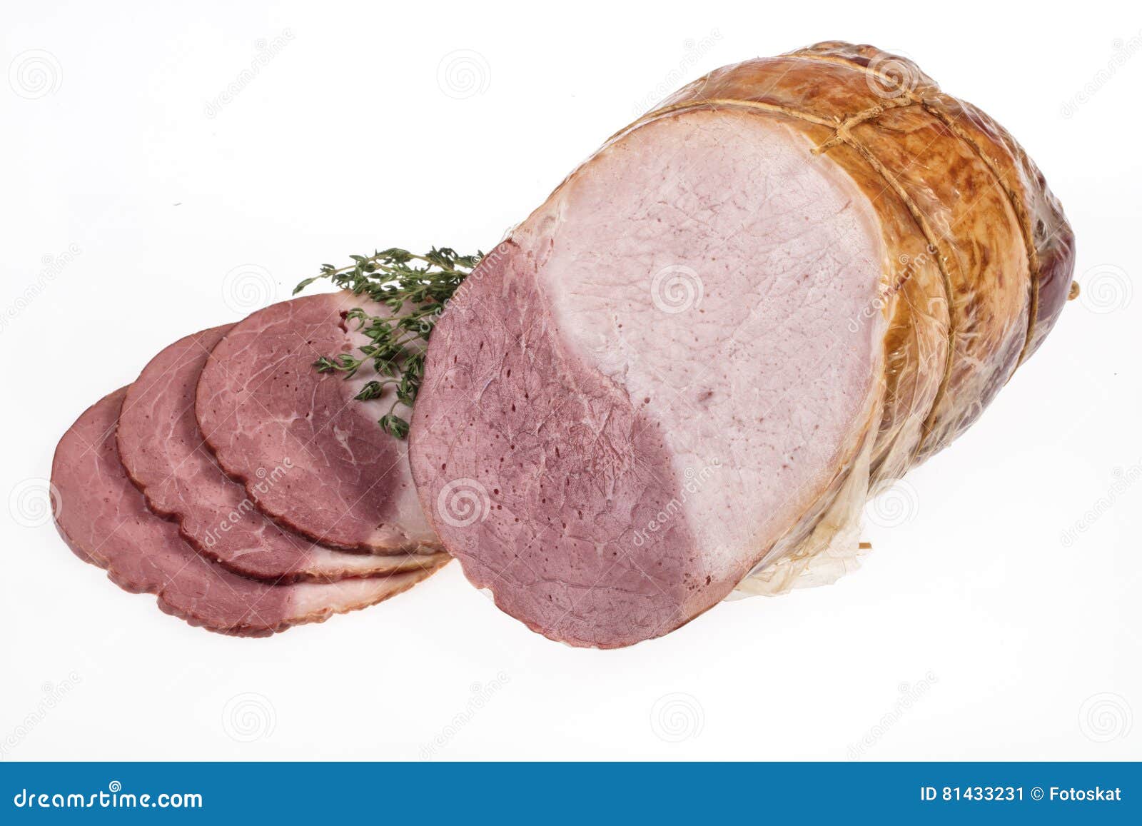 Piece of Ham on White stock image. Image of backgrounds - 81433231