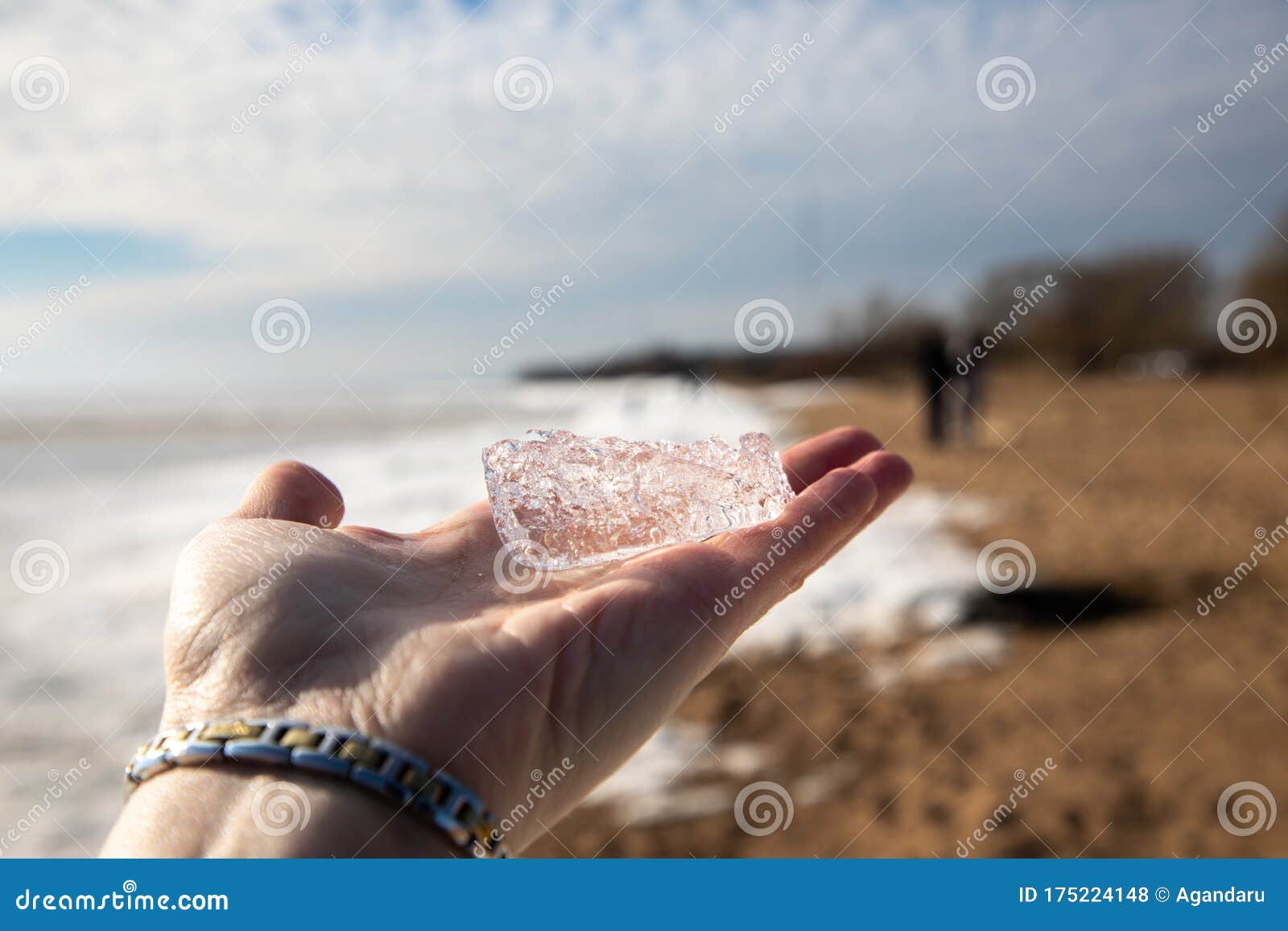 A Piece of Ice on a Female Hand Stock Photo - Image of melt, female ...