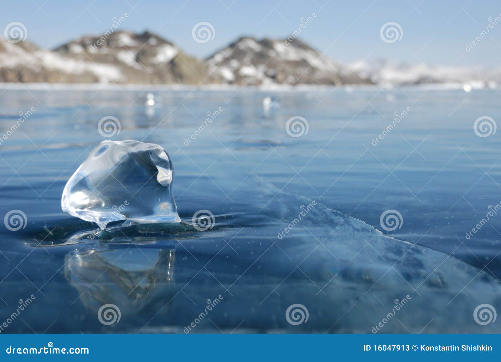 Piece of Ice on the Frozen Lake Stock Image - Image of outdoor, glacier ...