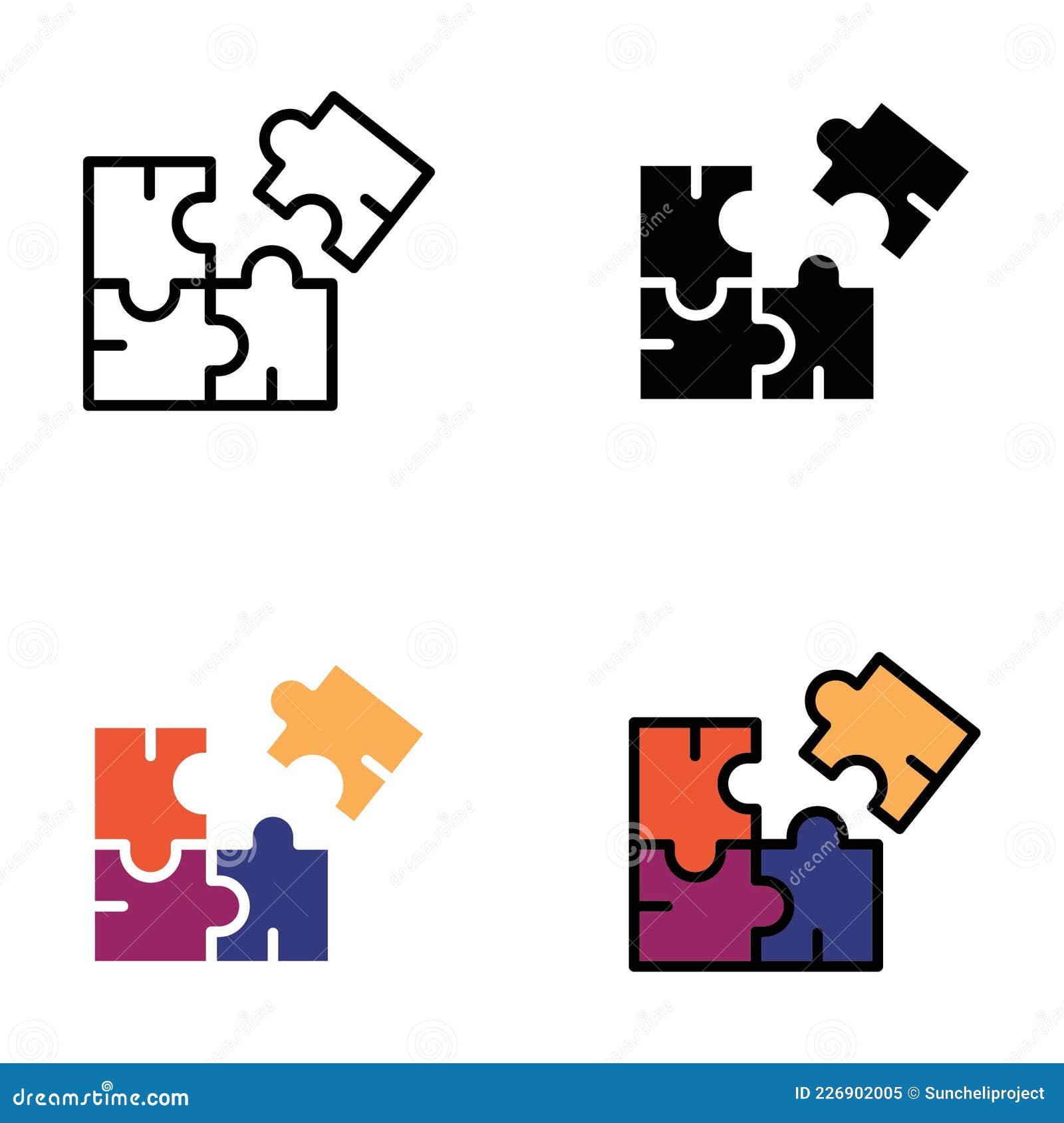 Piece of Idea Collaboration Business in Puzzle Stock Vector ...