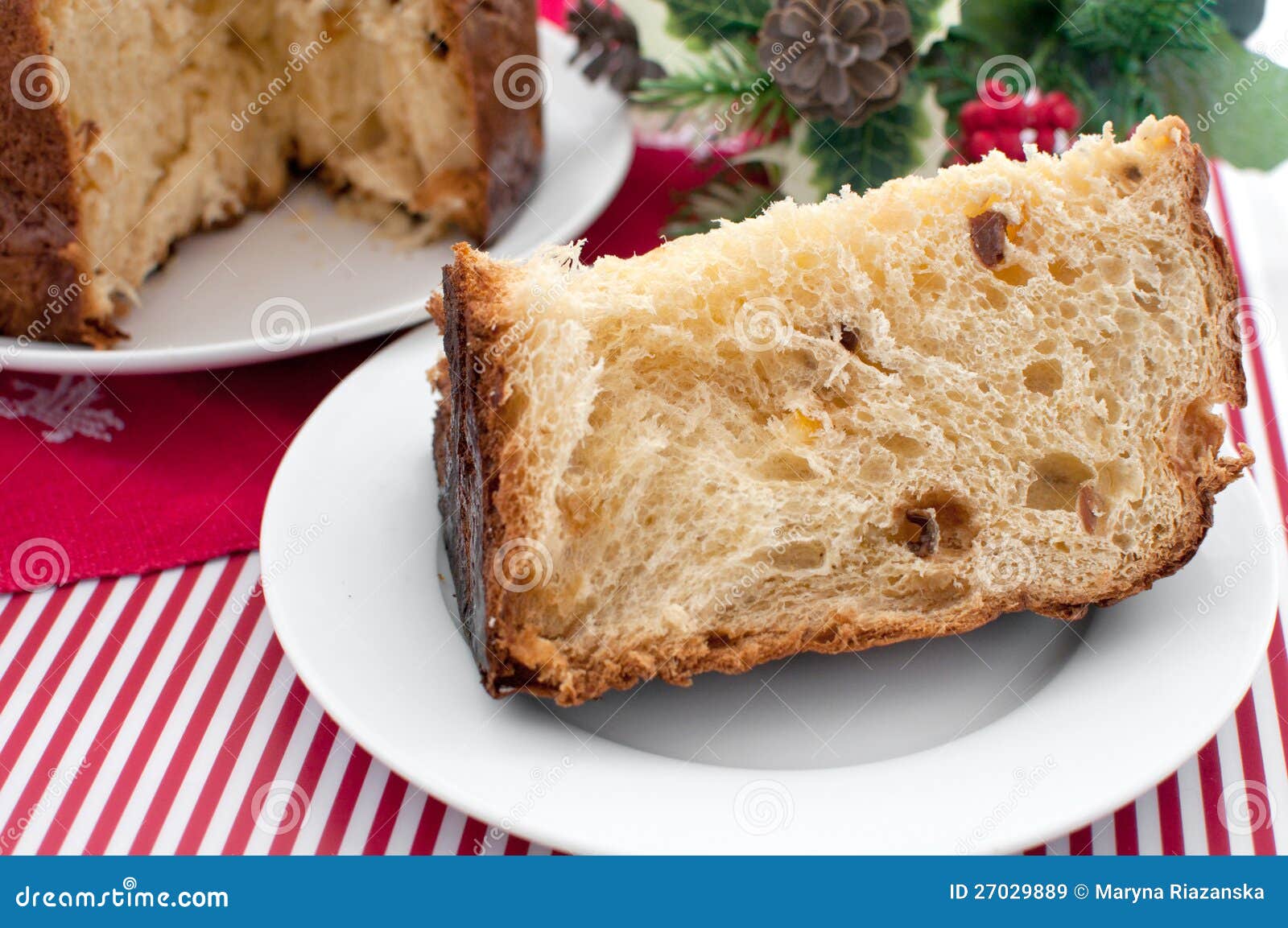 Piece of Italian Christmas Cake Panettone Stock Image - Image of ...