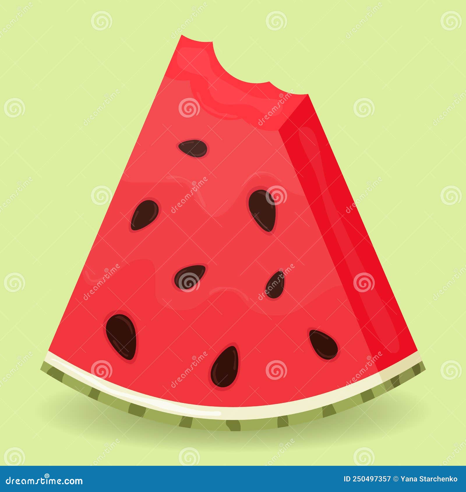 Bitten Watermelon Slice. Watermelon Rind Coloring Page Vector ...
