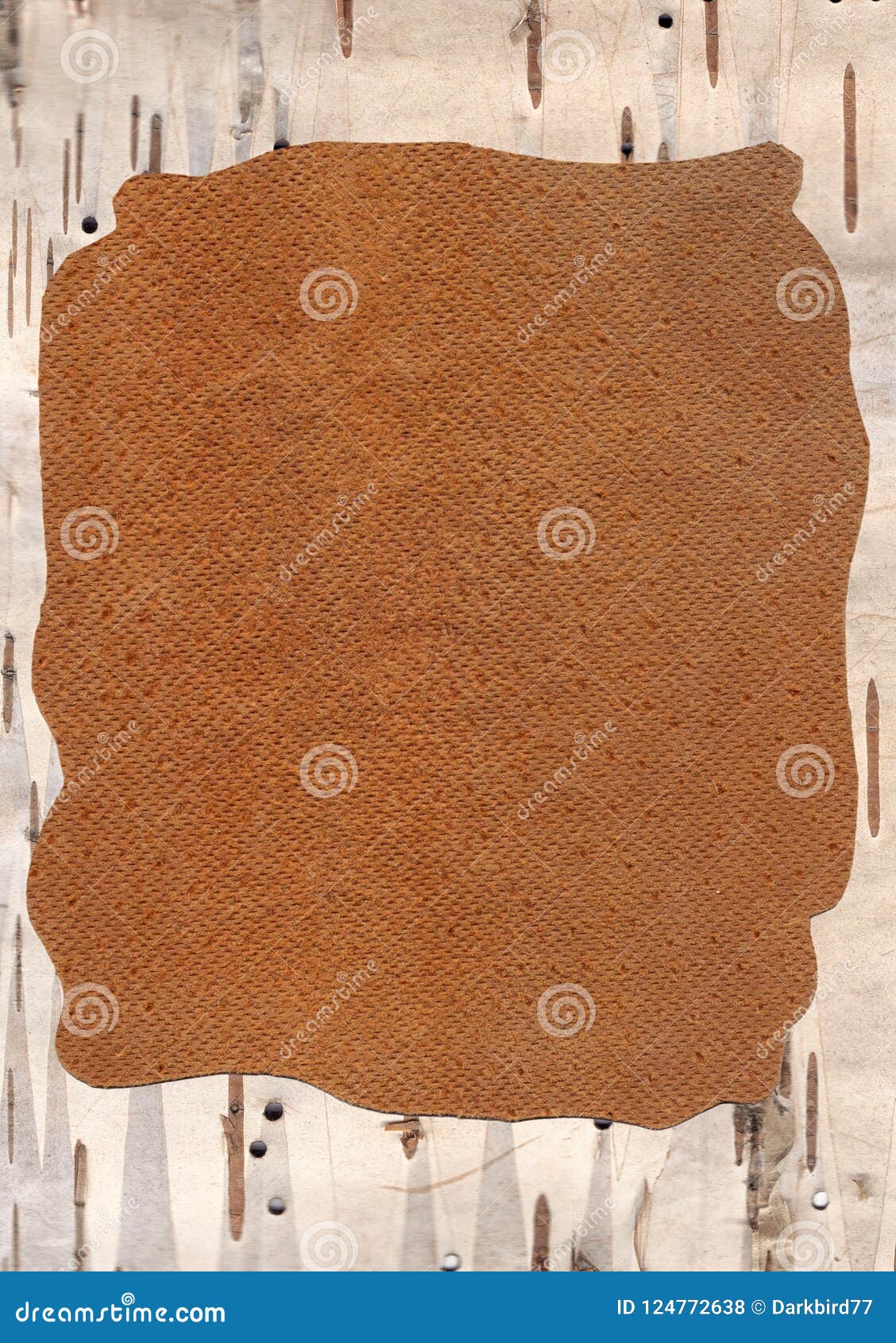 Piece of Leather on the Birch Bark Background Stock Photo - Image of ...