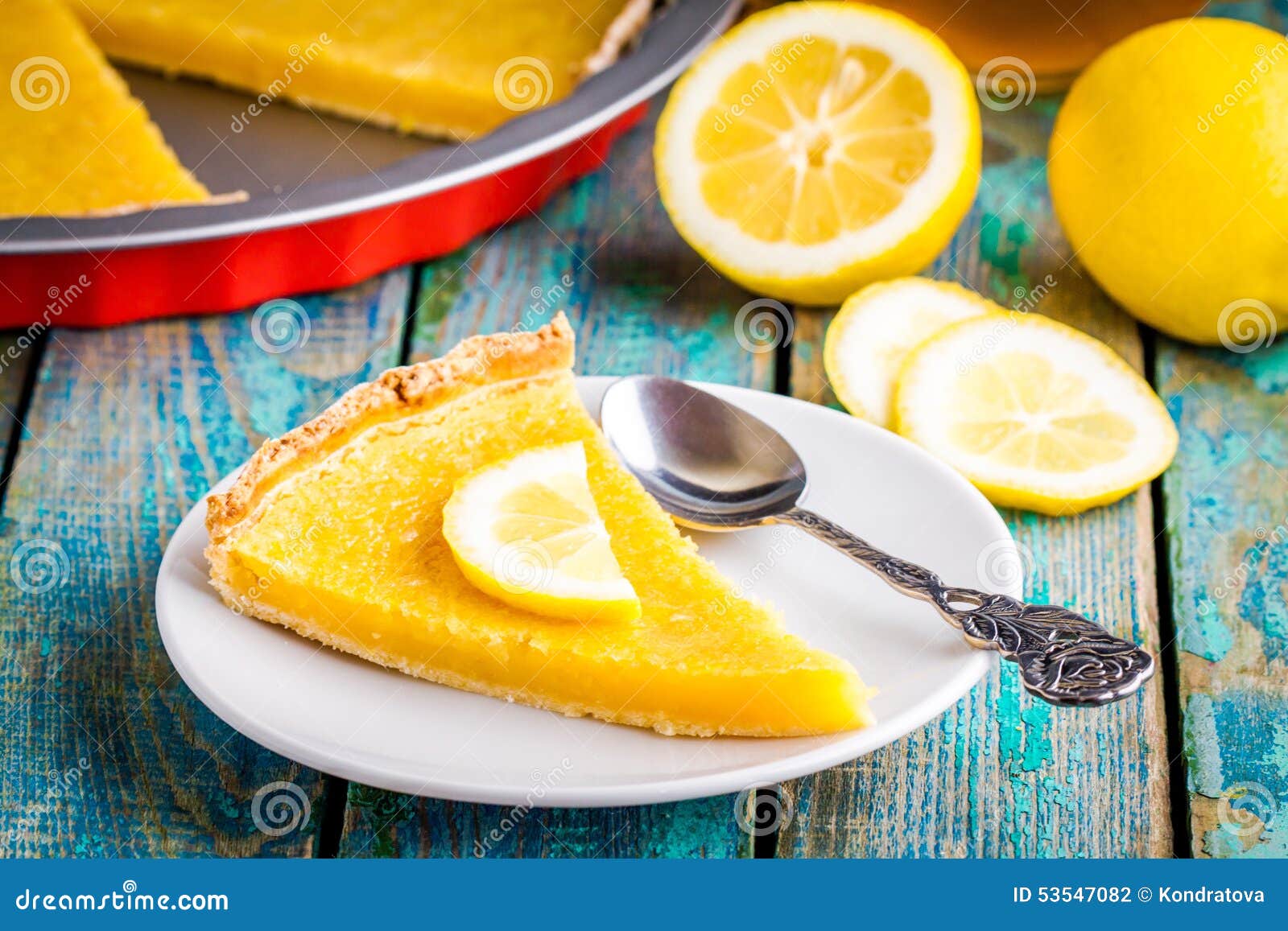 Piece of Lemon Tart on a Plate Stock Photo - Image of gelatin, slice ...