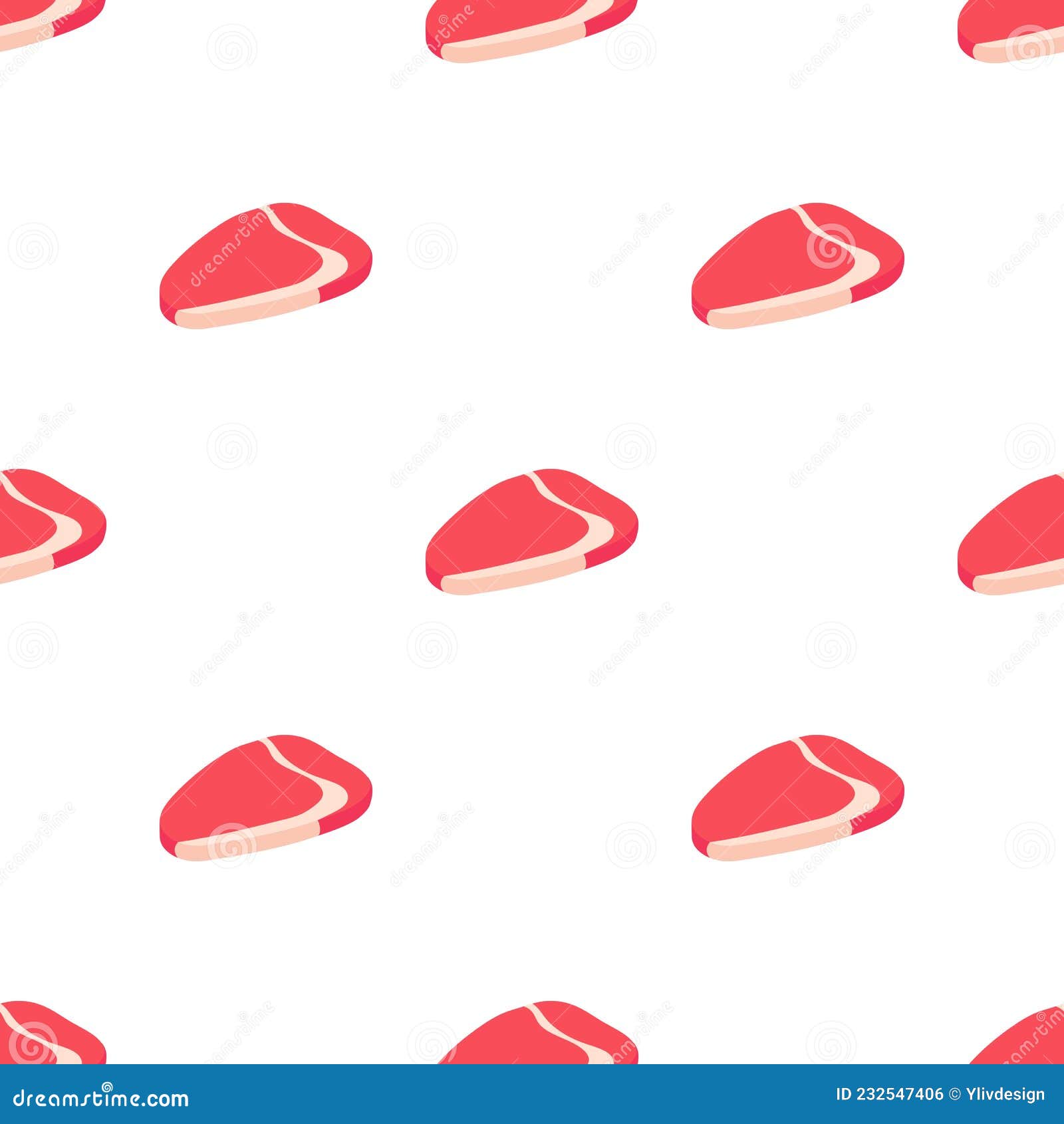 Piece of Meat Beef Pattern Seamless Vector Stock Vector - Illustration ...