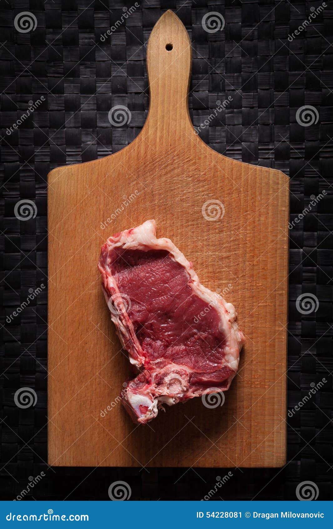 Piece of Meat on Chopping Board Stock Image - Image of portion, market ...