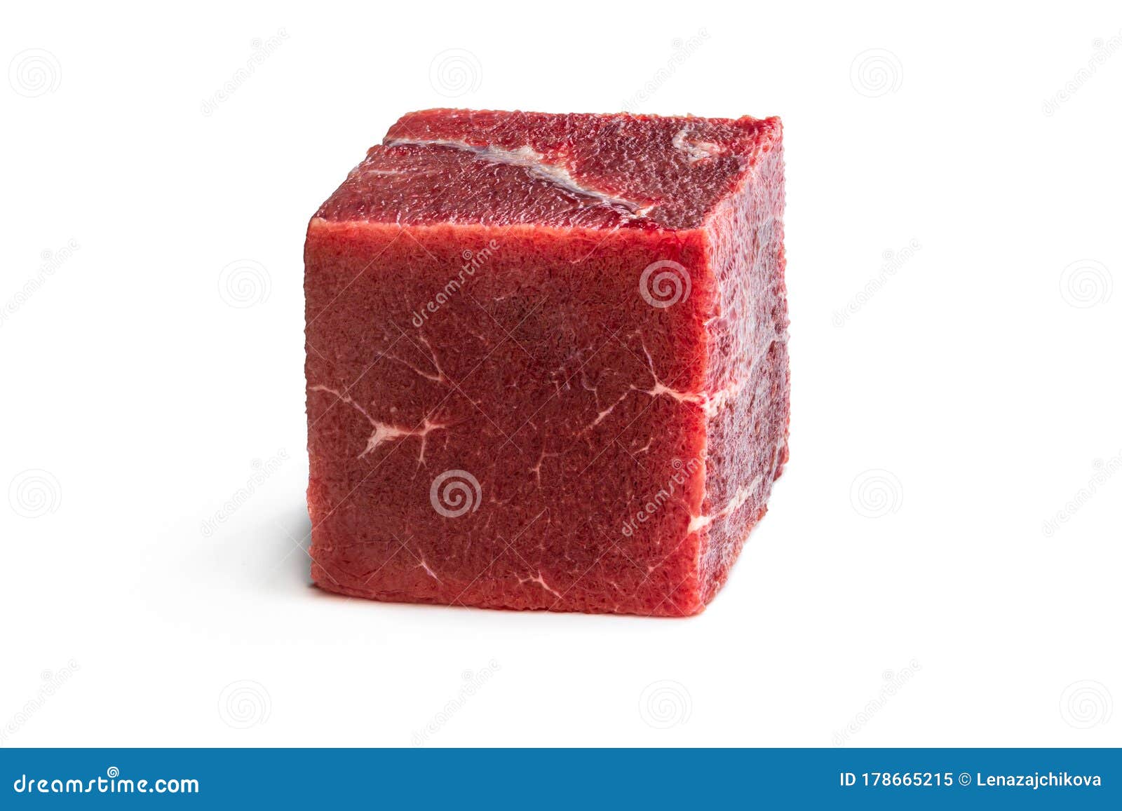Piece of Meat Cubic Shape Concept of Routinely Eaten Food Stock Image ...