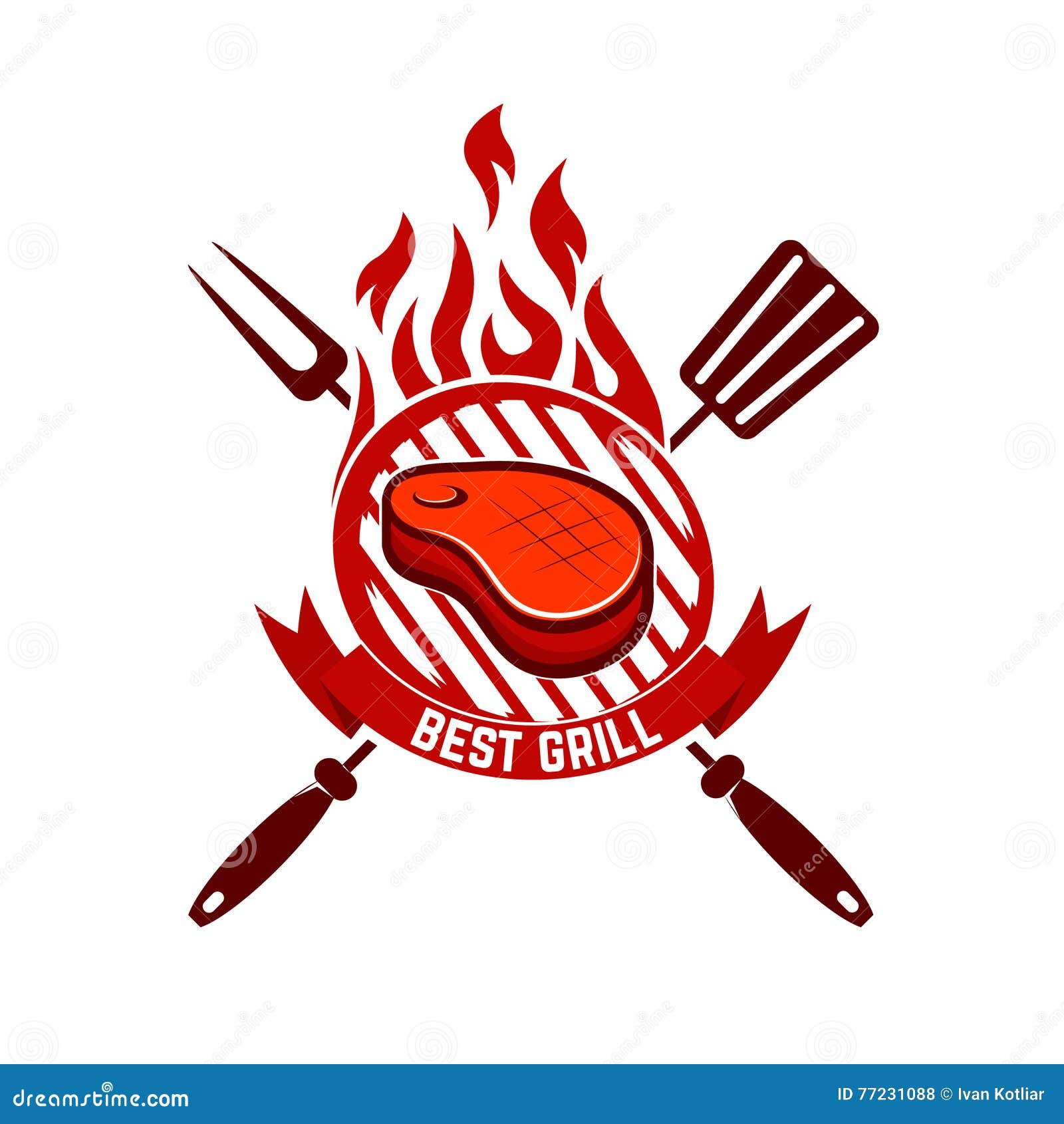 Piece Of Raw Meat - Logo For A Butcher Shop. Fresh Meat On The Store ...