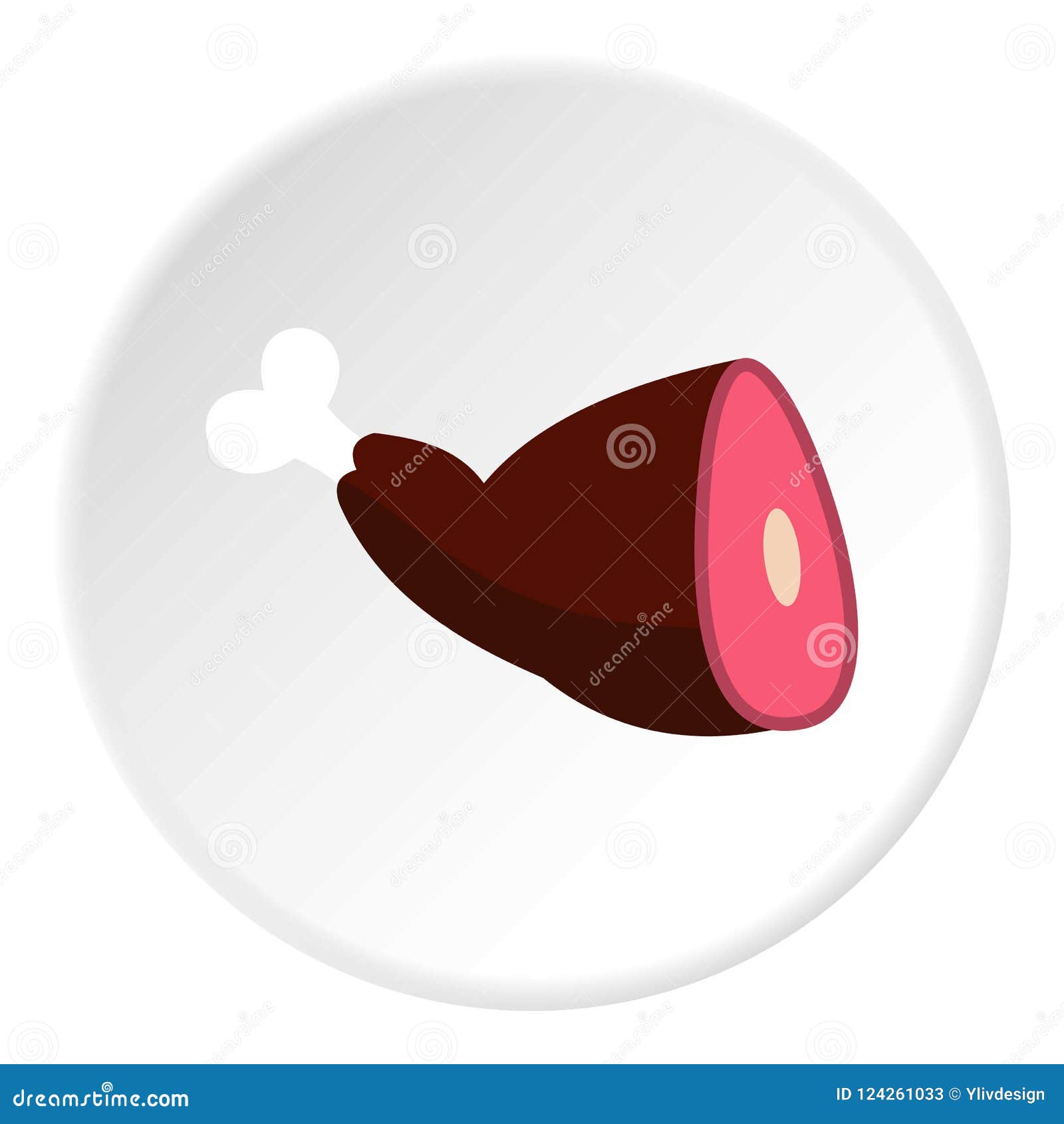 Piece of Meat Icon, Flat Style Stock Illustration - Illustration of ...
