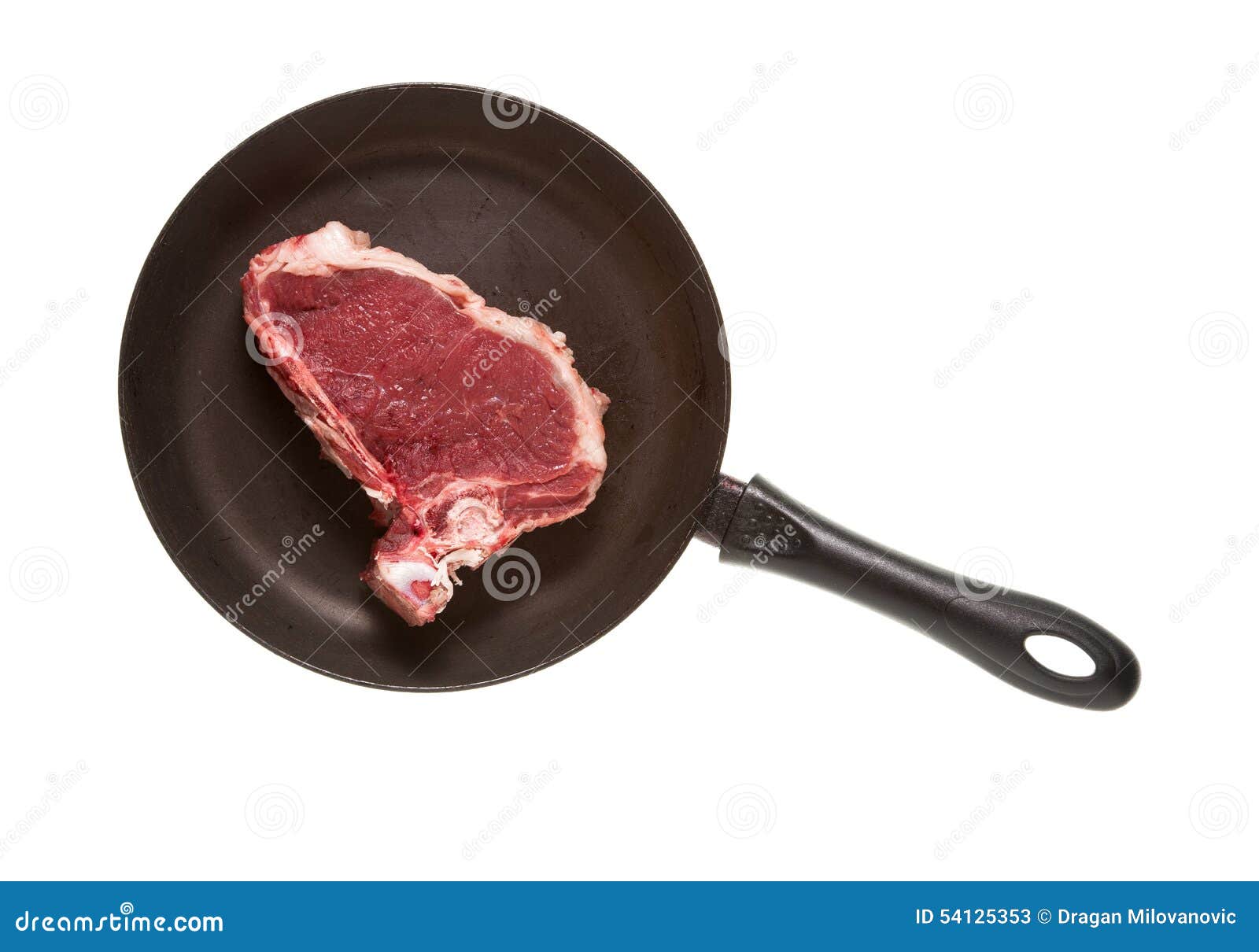Piece of meat in pan stock image. Image of beef, frying - 54125353