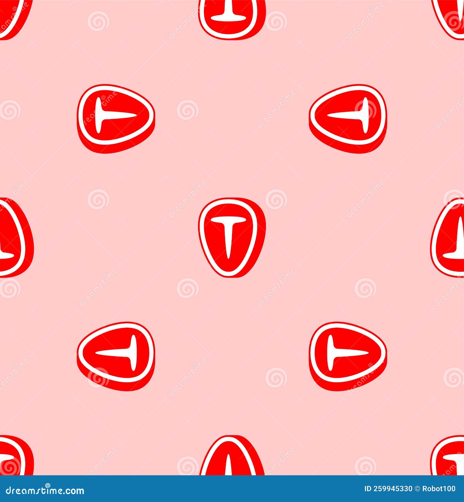 Piece of Meat Pattern Seamless. Raw Chop Background Stock Vector ...