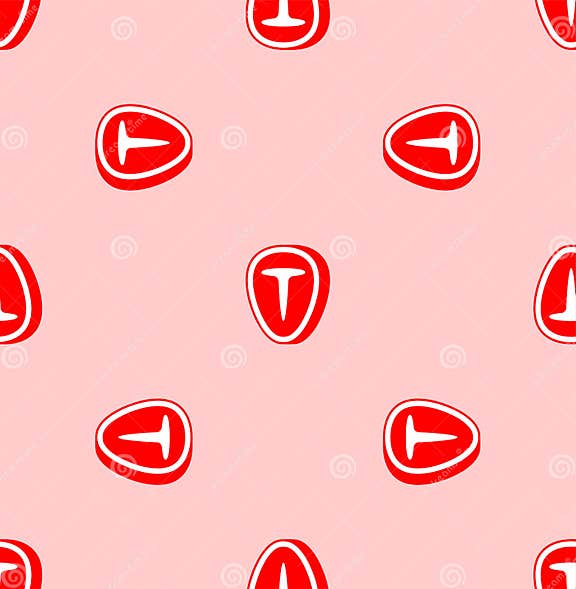 Piece of Meat Pattern Seamless. Raw Chop Background Stock Vector ...