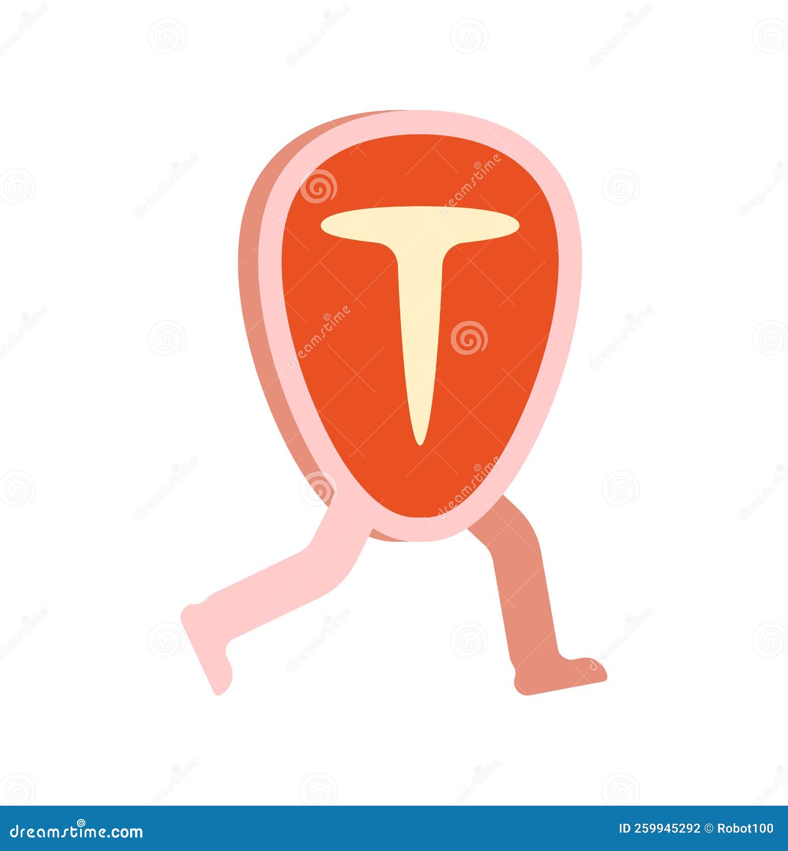 Piece of Meat Run. Raw Chop Running Stock Vector - Illustration of menu ...