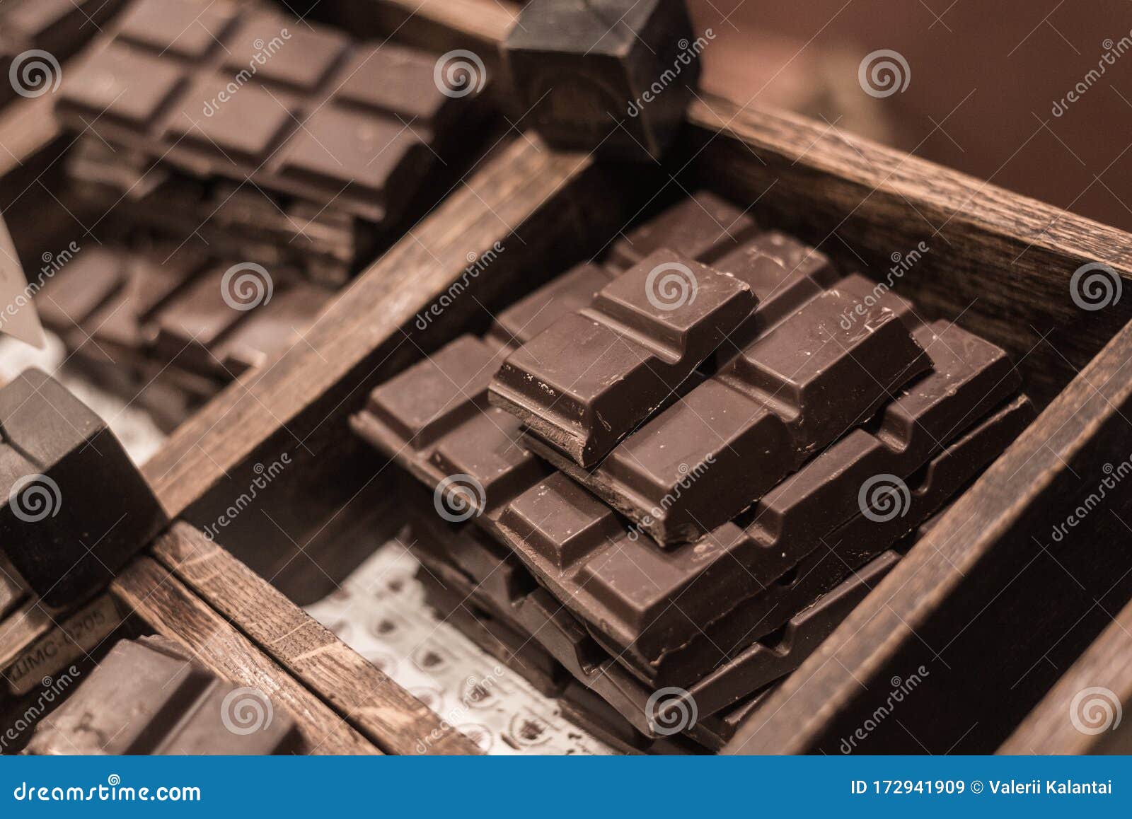 Piece Milk Chocolate Bar on a Shop Counter Stock Image - Image of ...