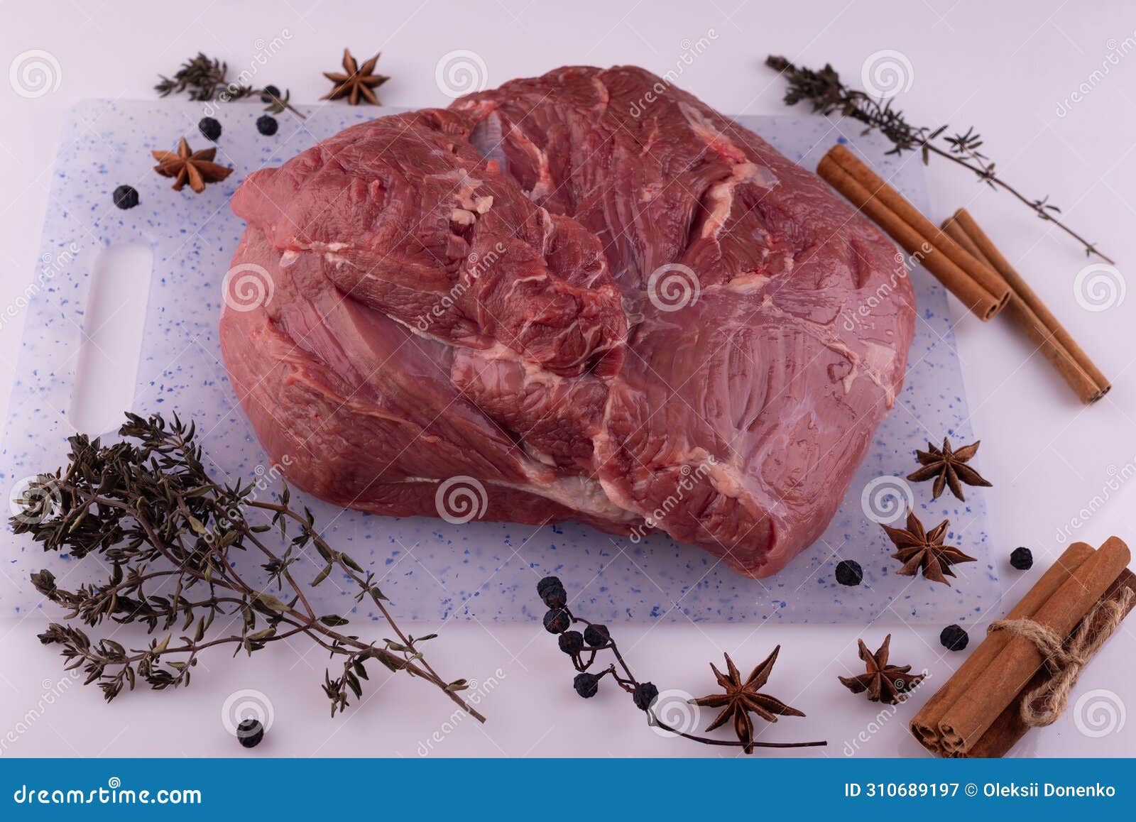 Piece of Natural Beef Meat on a White Background Stock Image - Image of ...