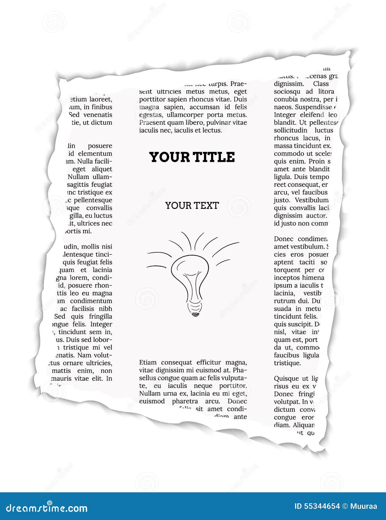 Piece of newspaper stock illustration. Illustration of frame - 55344654