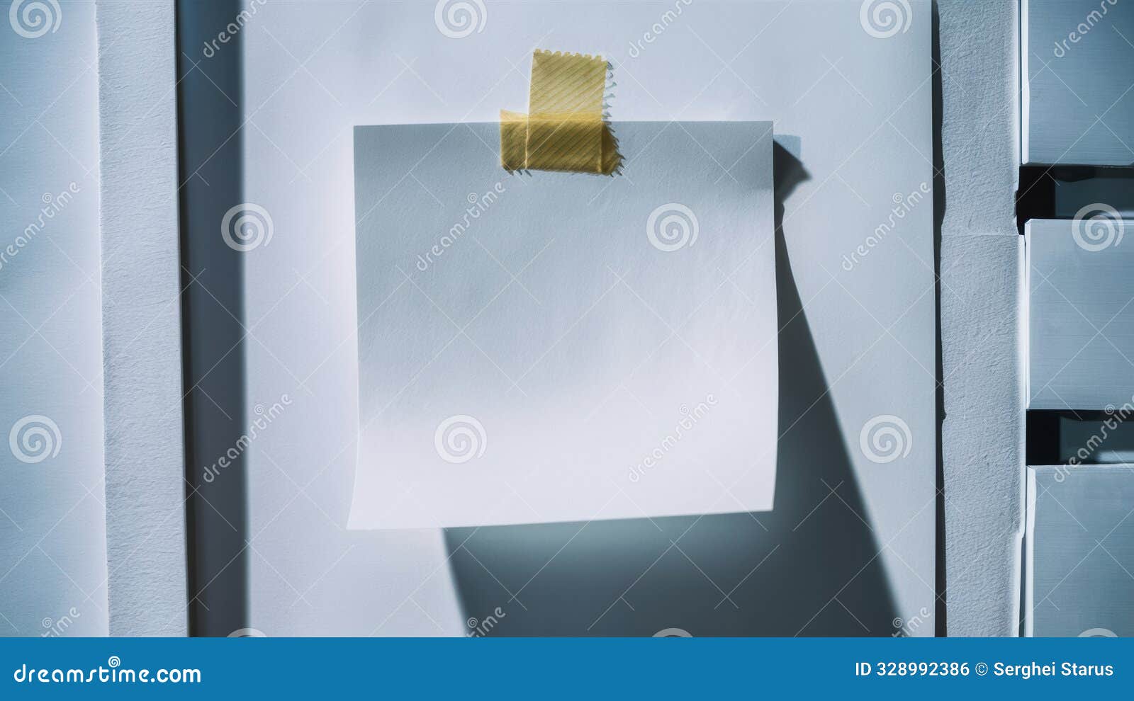 A Piece of a Note Taped To the Wall with Yellow Tape, AI Stock Photo ...