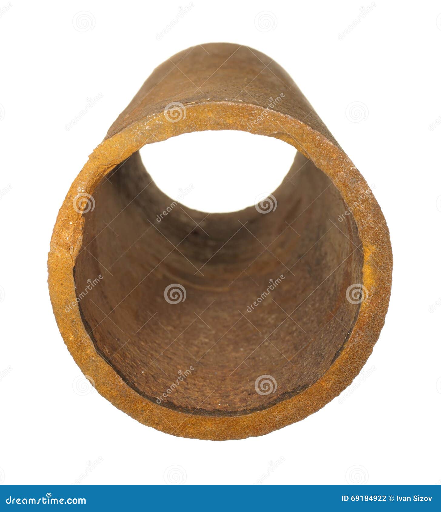 Piece Of Old Rusty Iron Pipes Isolated On White Background. Stock Photo ...